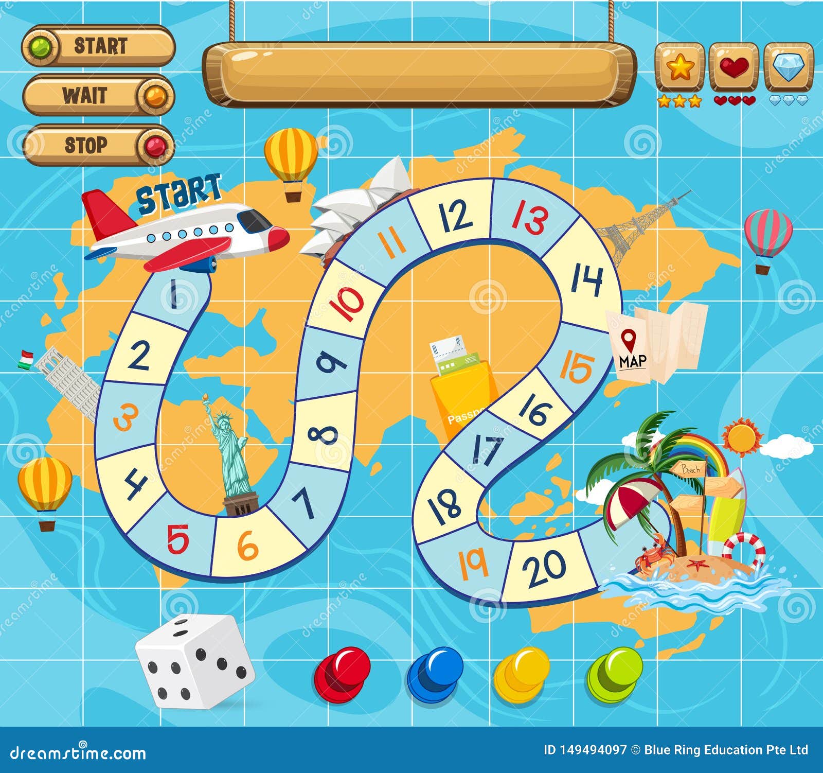 A board game template stock vector. Illustration of children - 149494097