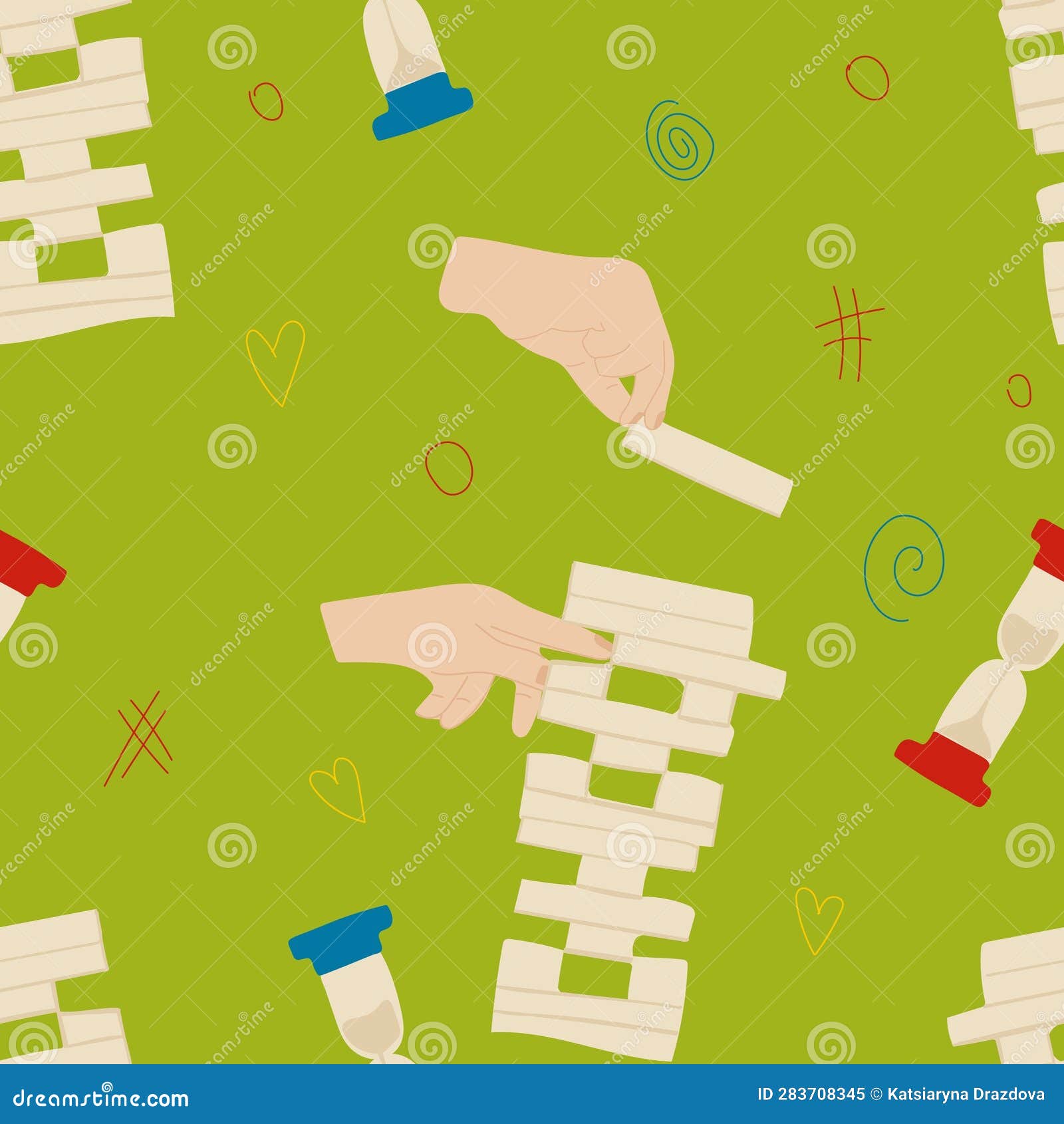 Board Game Themed Seamless Pattern. Isolated Vector Tileable Texture ...