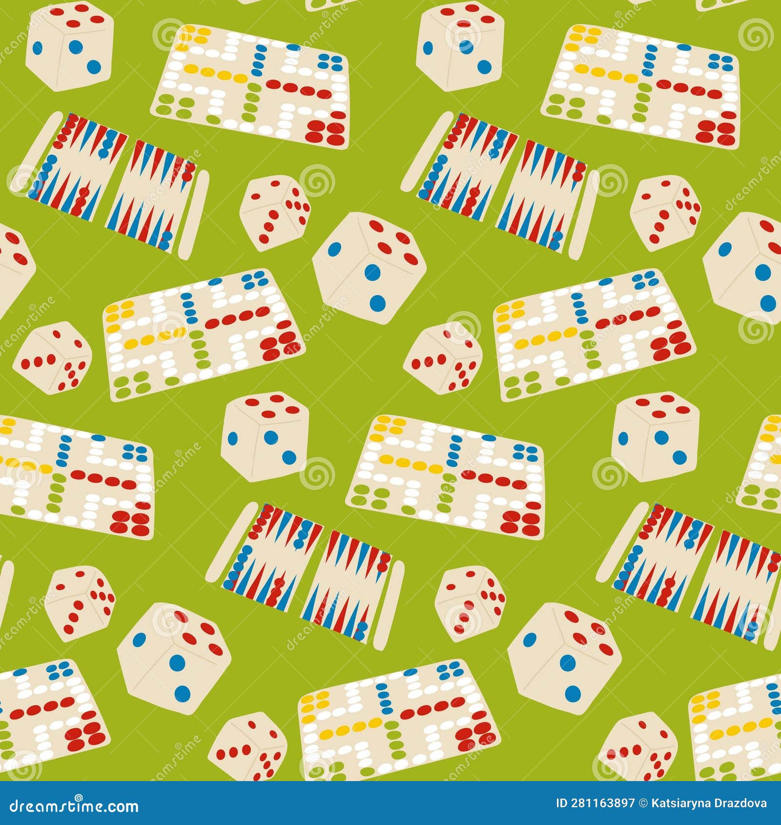Board Game Themed Seamless Pattern. Isolated Vector Tileable Texture ...