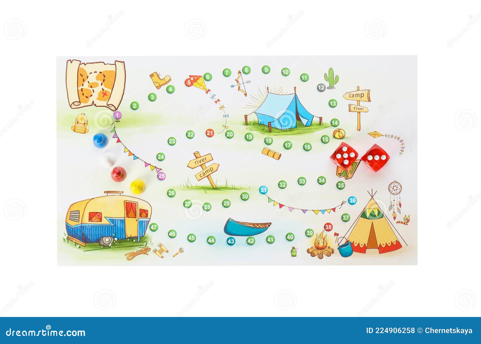 Board Game on White, Top View Stock Photo - Image of activity, party ...
