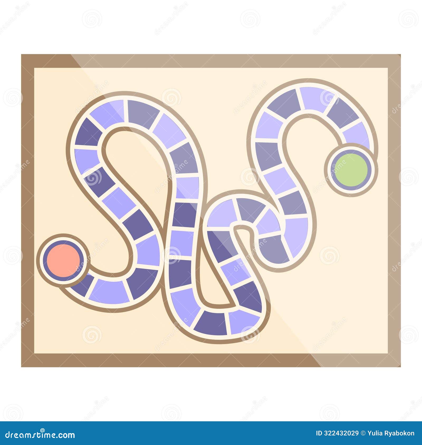 Board Game with Winding Path and Two Markers Showing Progress Stock ...