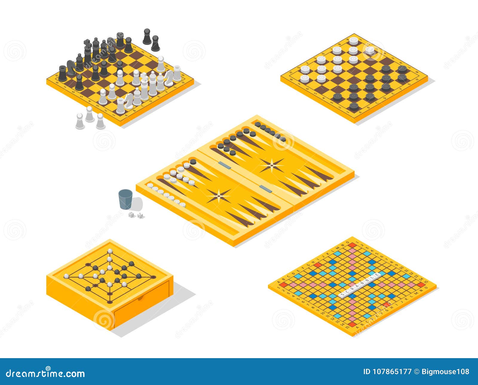 Board Games Icons Set Isometric View. Vector Stock Vector ...