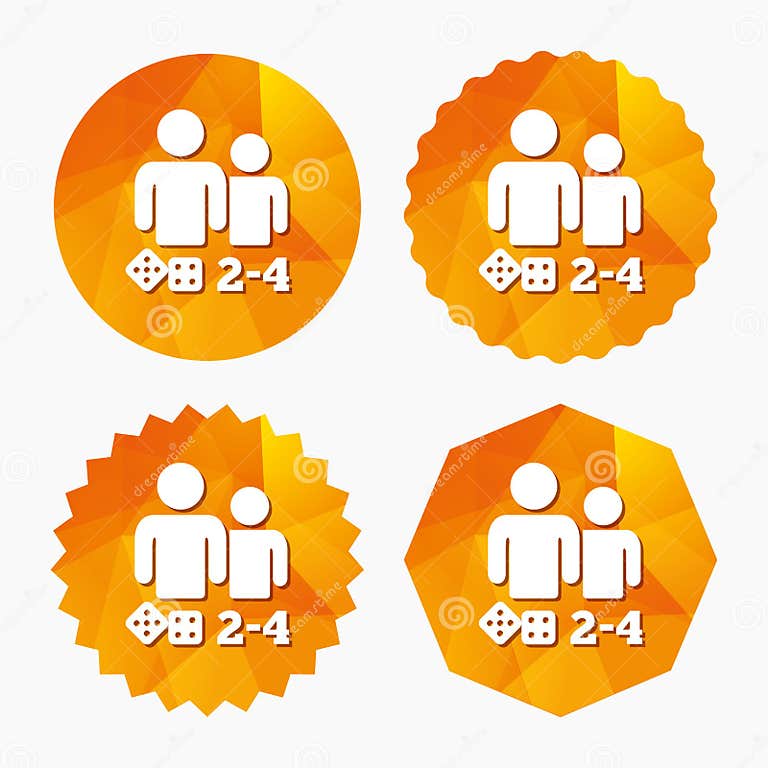 Board Games Sign Icon. 2-4 Players Symbol. Stock Vector - Illustration ...