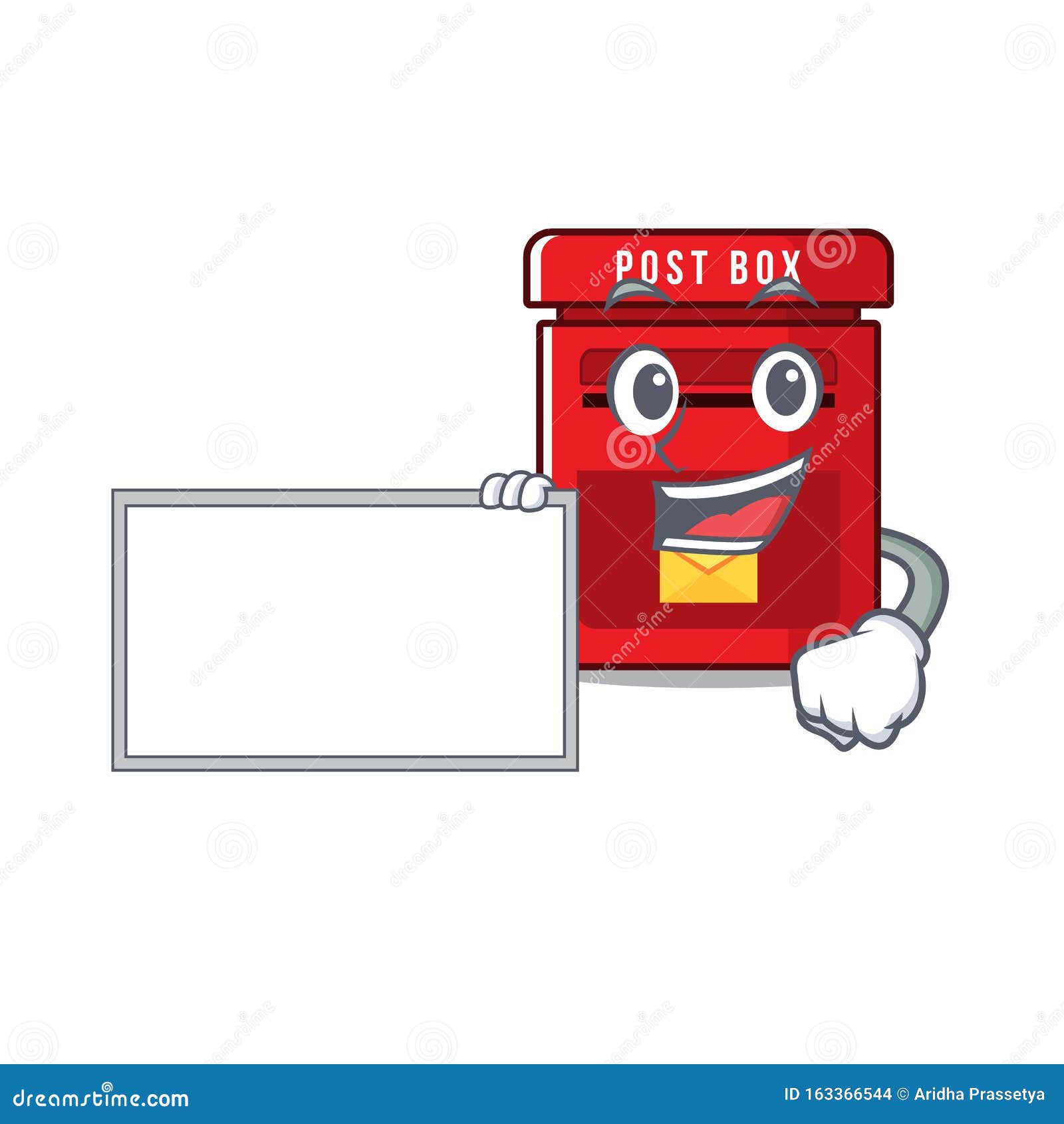 With Board Happy Mailbox in with Cartoon Cute Stock Vector ...