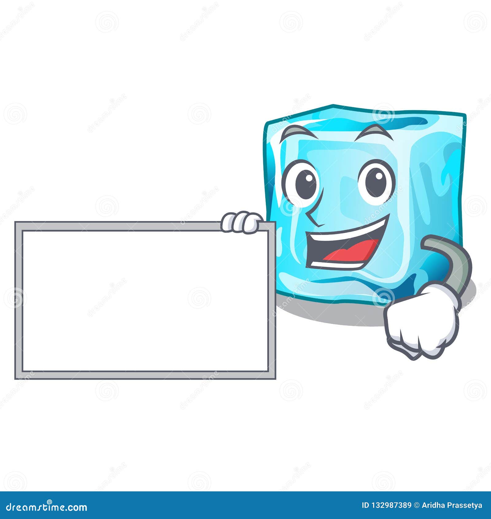 With Board Ice Cubes Shape on the Cartoon Stock Vector - Illustration ...