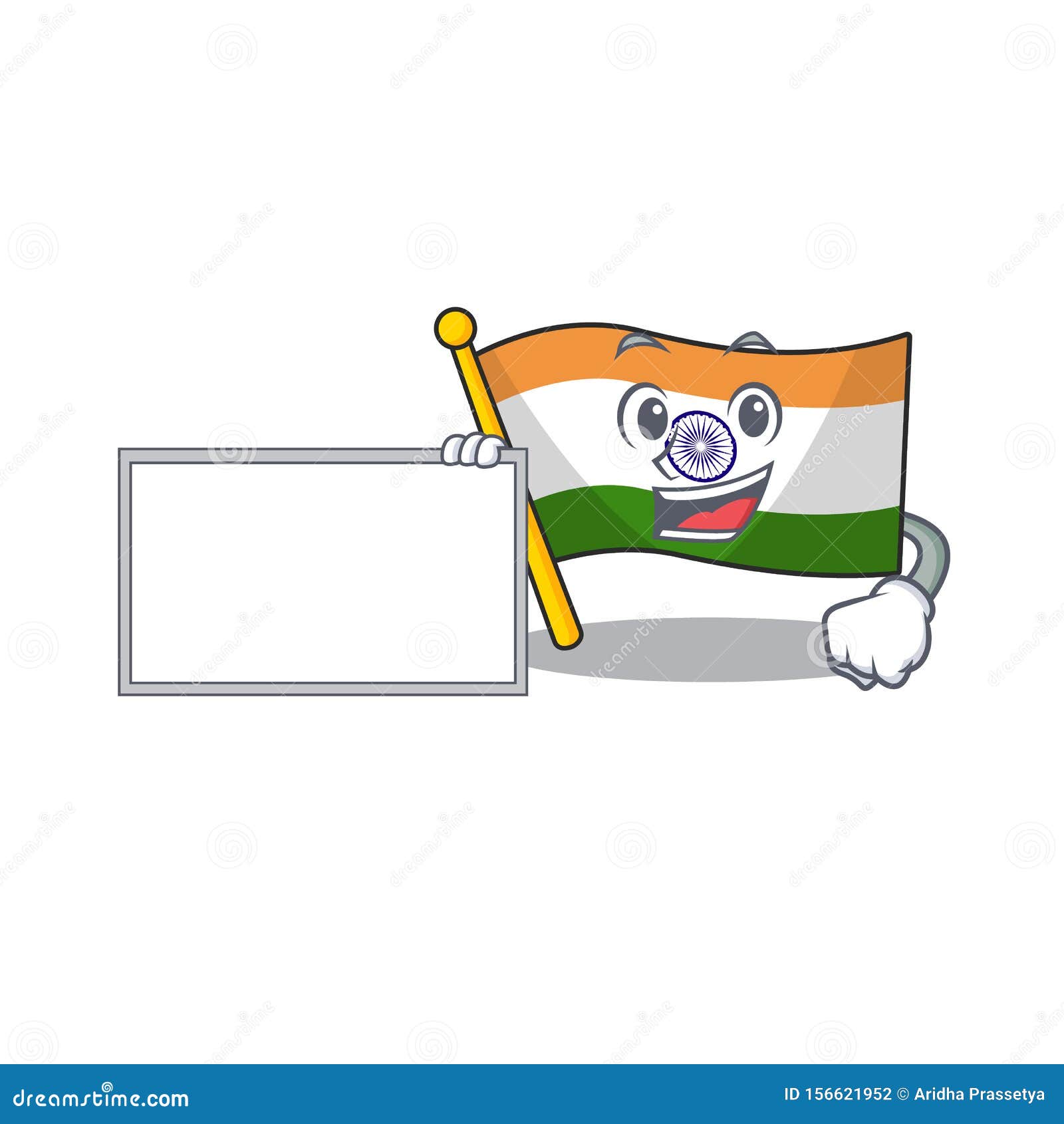 With Board Indian Flag Kept in Cartoon Drawer Stock Vector ...