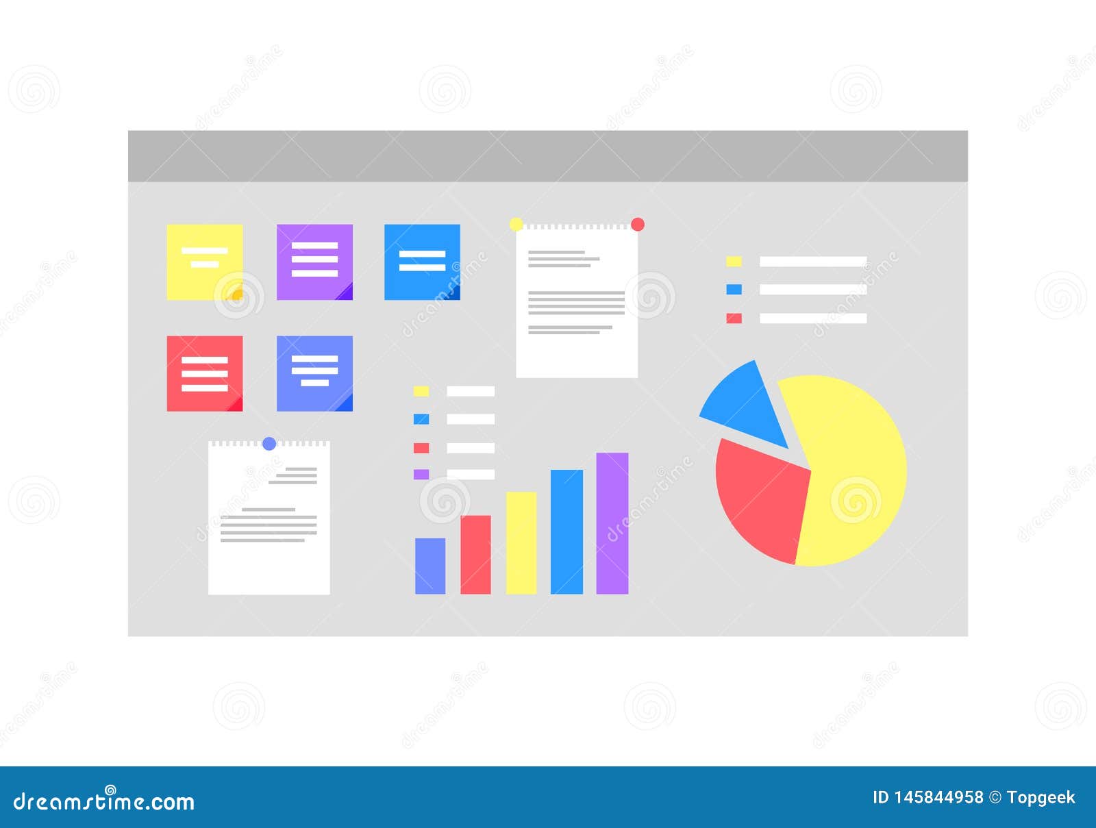 Board with Infographics and Schemes Visualization Stock Vector ...