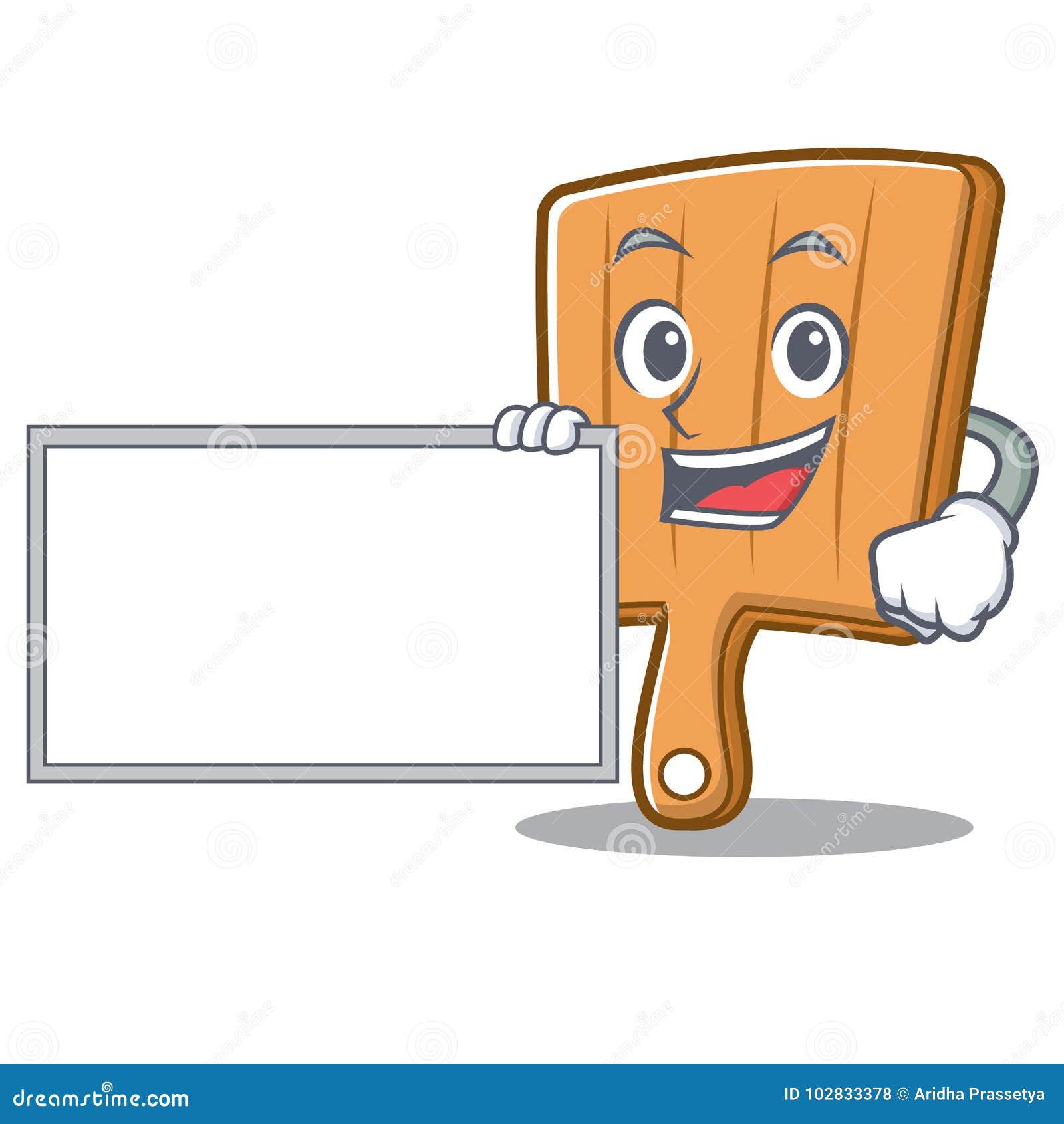 With Board Kitchen Board Character Cartoon Stock Vector - Illustration ...