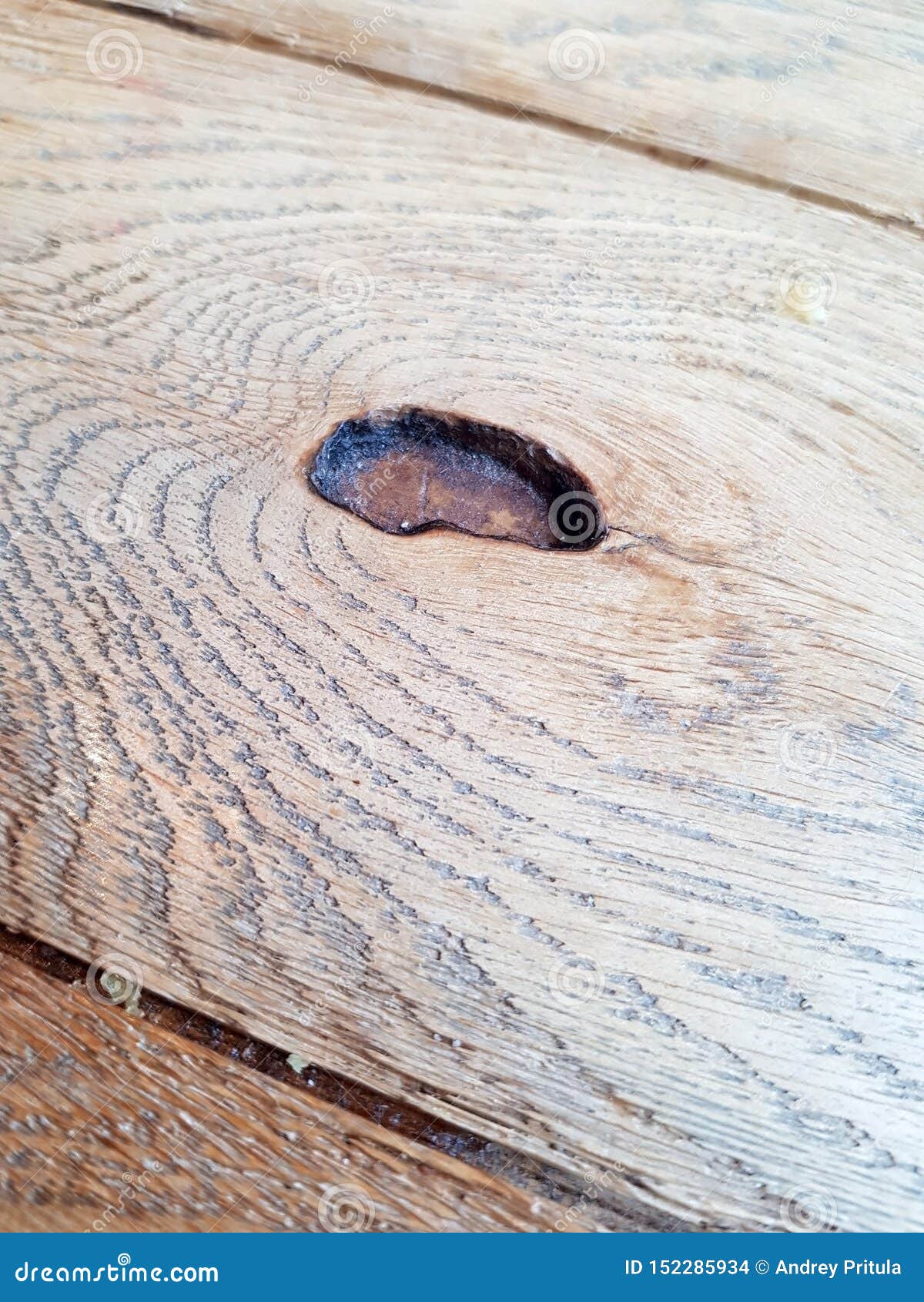 A Board with a Knot Hole. Wood Surface with Wavy Texture Stock Photo ...