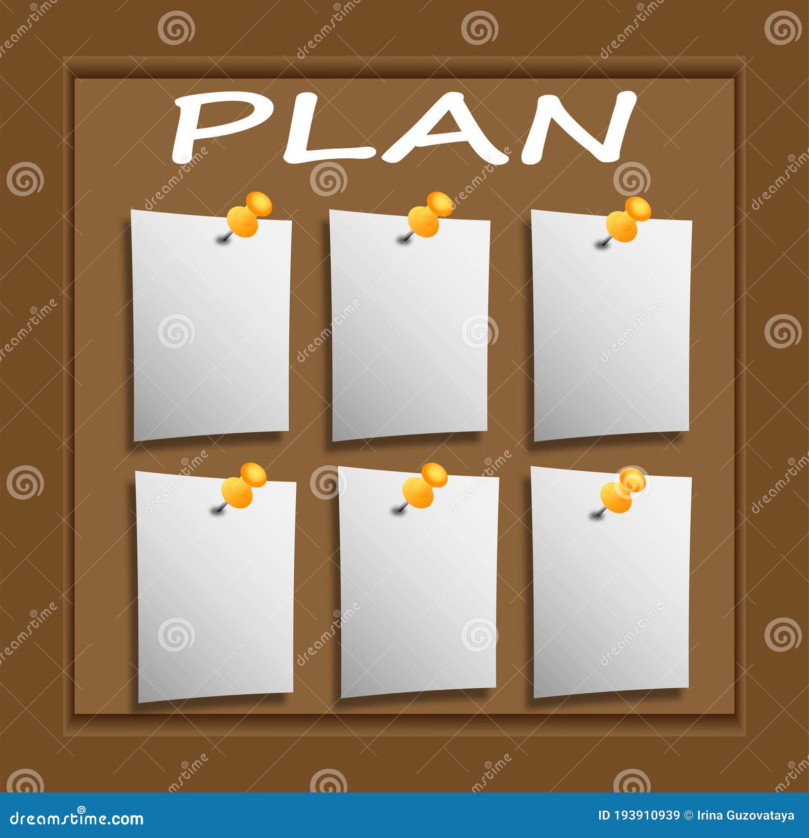 Board with Leaves for the Labels. Work Plan. Information Board Stock ...