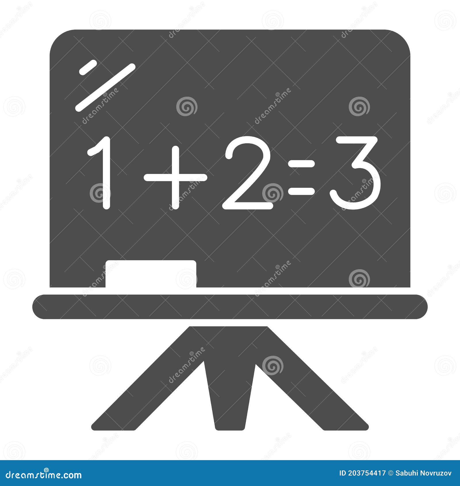 Board With Math Example Solid Icon, School Concept, Blackboard Sign On ...