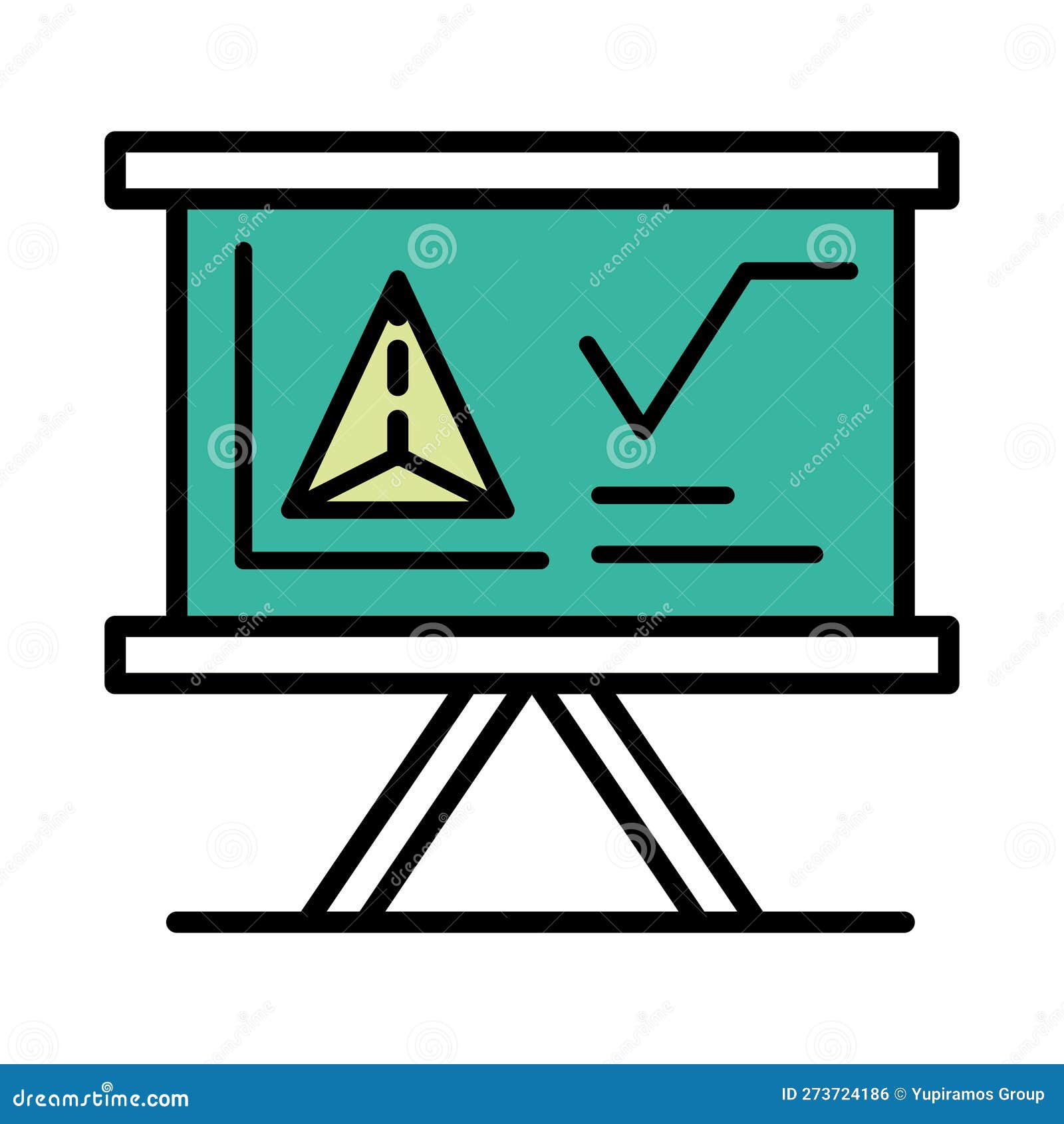 Board With Math Example Solid Icon, School Concept, Blackboard Sign On ...