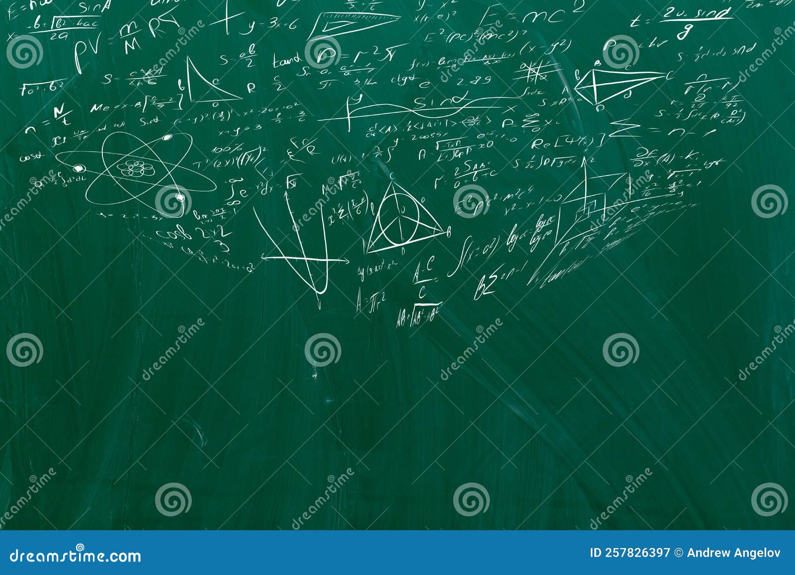 A Board of Mathematical Formulas. Educational Concept Background Stock ...