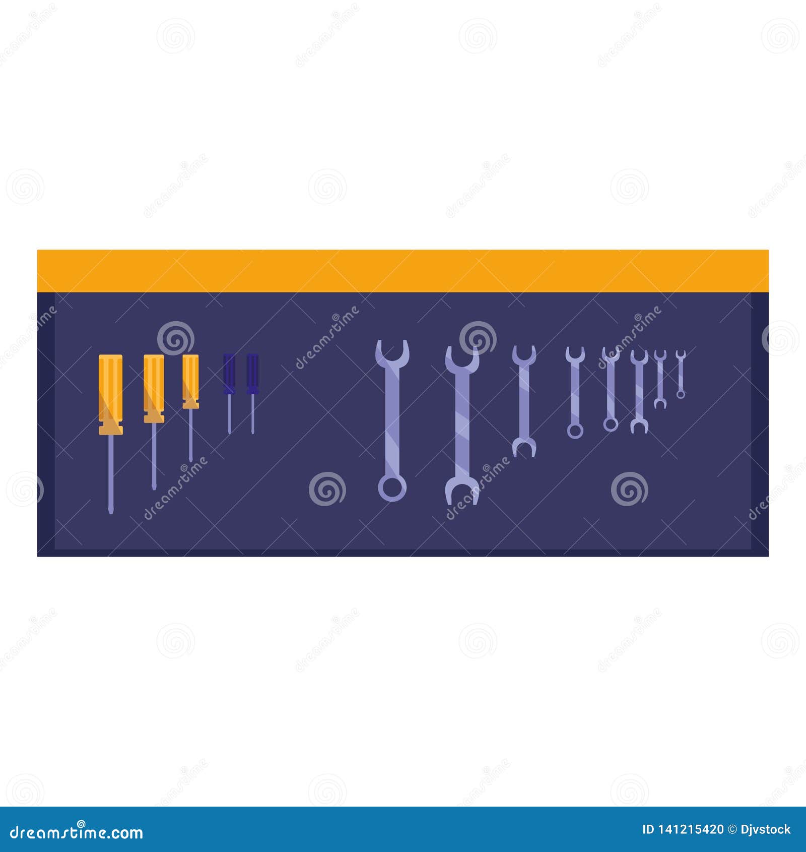 Board with Mechanic Tools Hanging Stock Vector - Illustration of ...