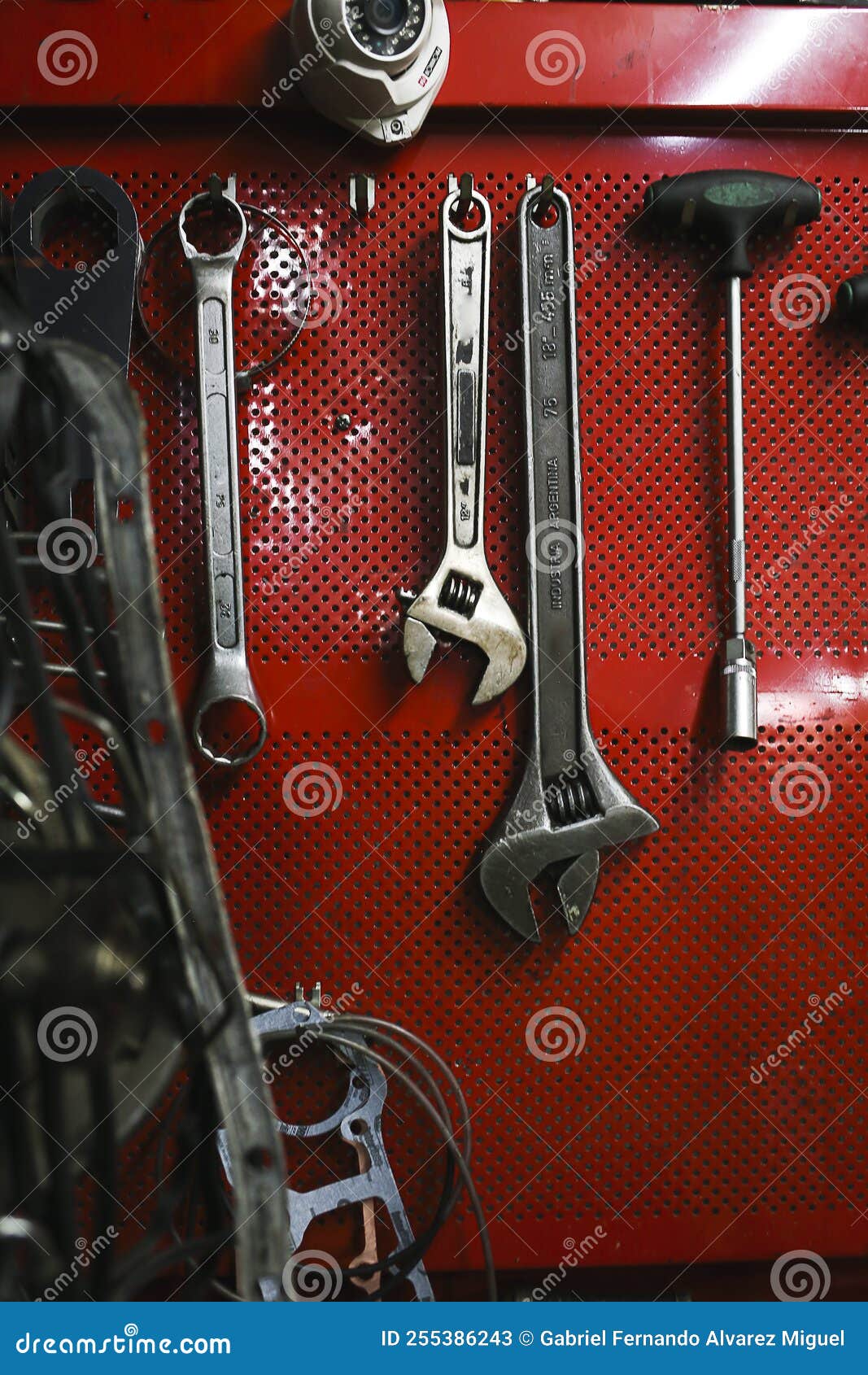 Board with Mechanical Tools from a Hanging Workshop Stock Image - Image ...