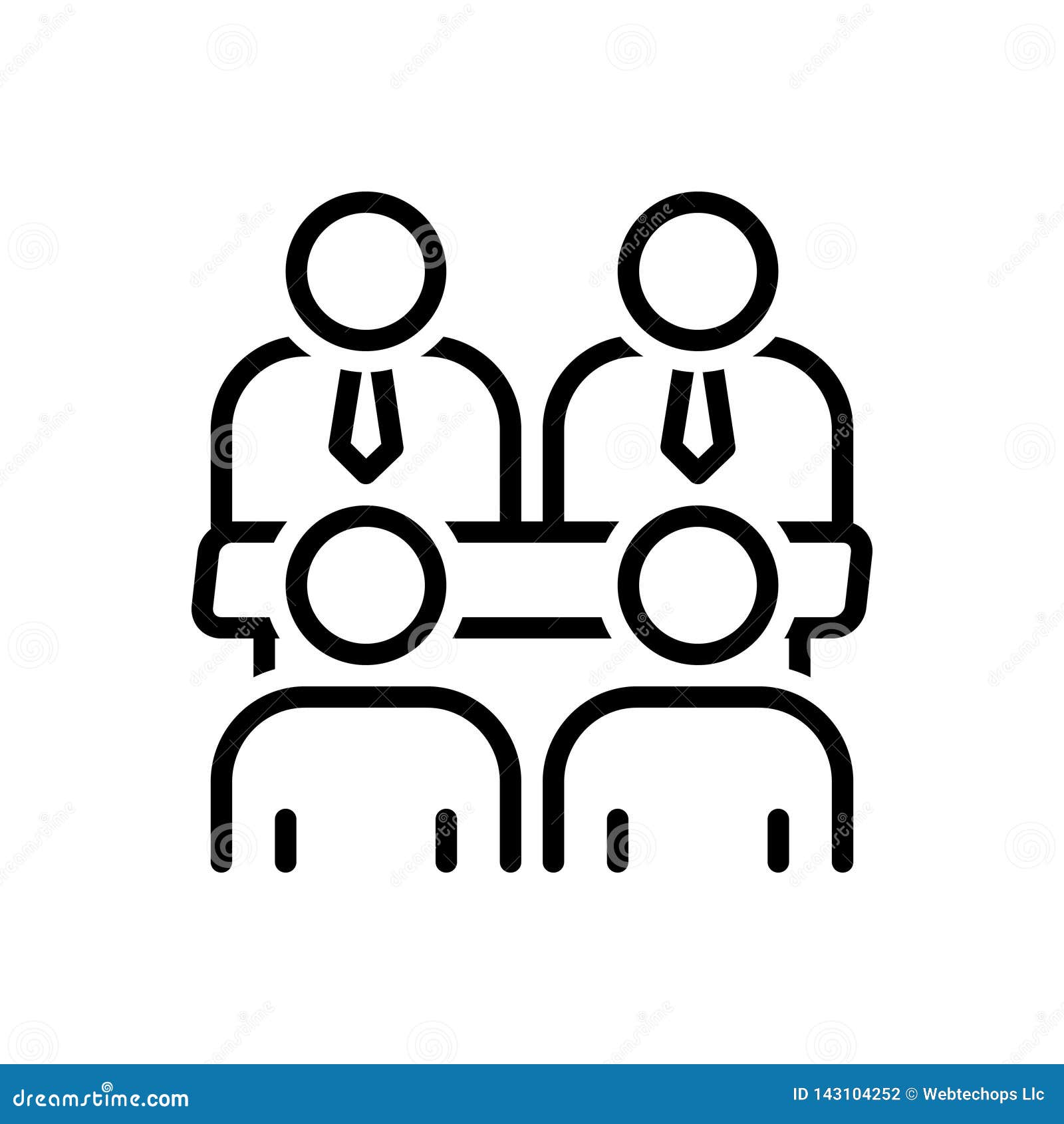 Black Line Icon for Board Meeting, People and Communication Stock ...