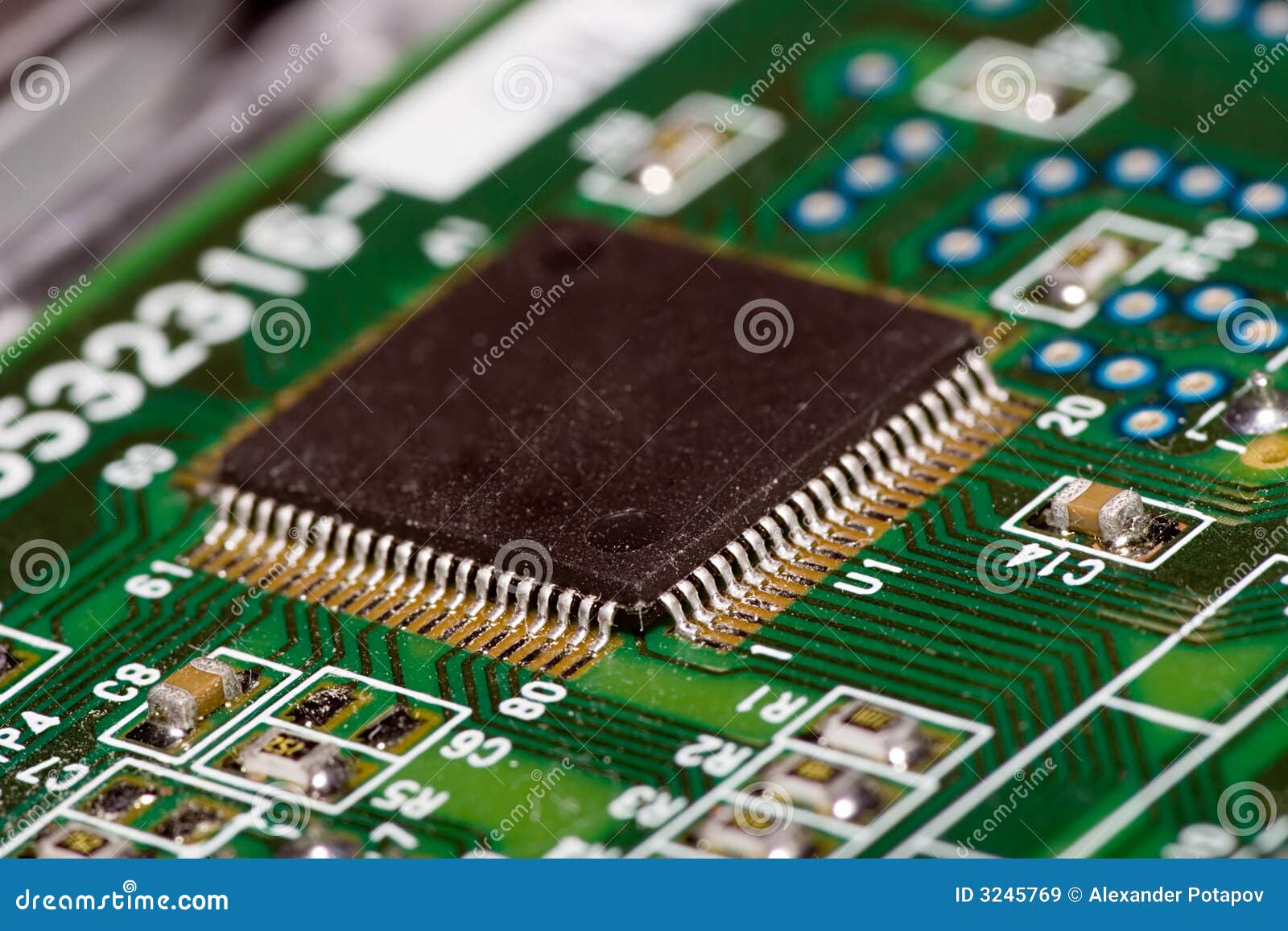 Board with microchip stock image. Image of electrical - 3245769