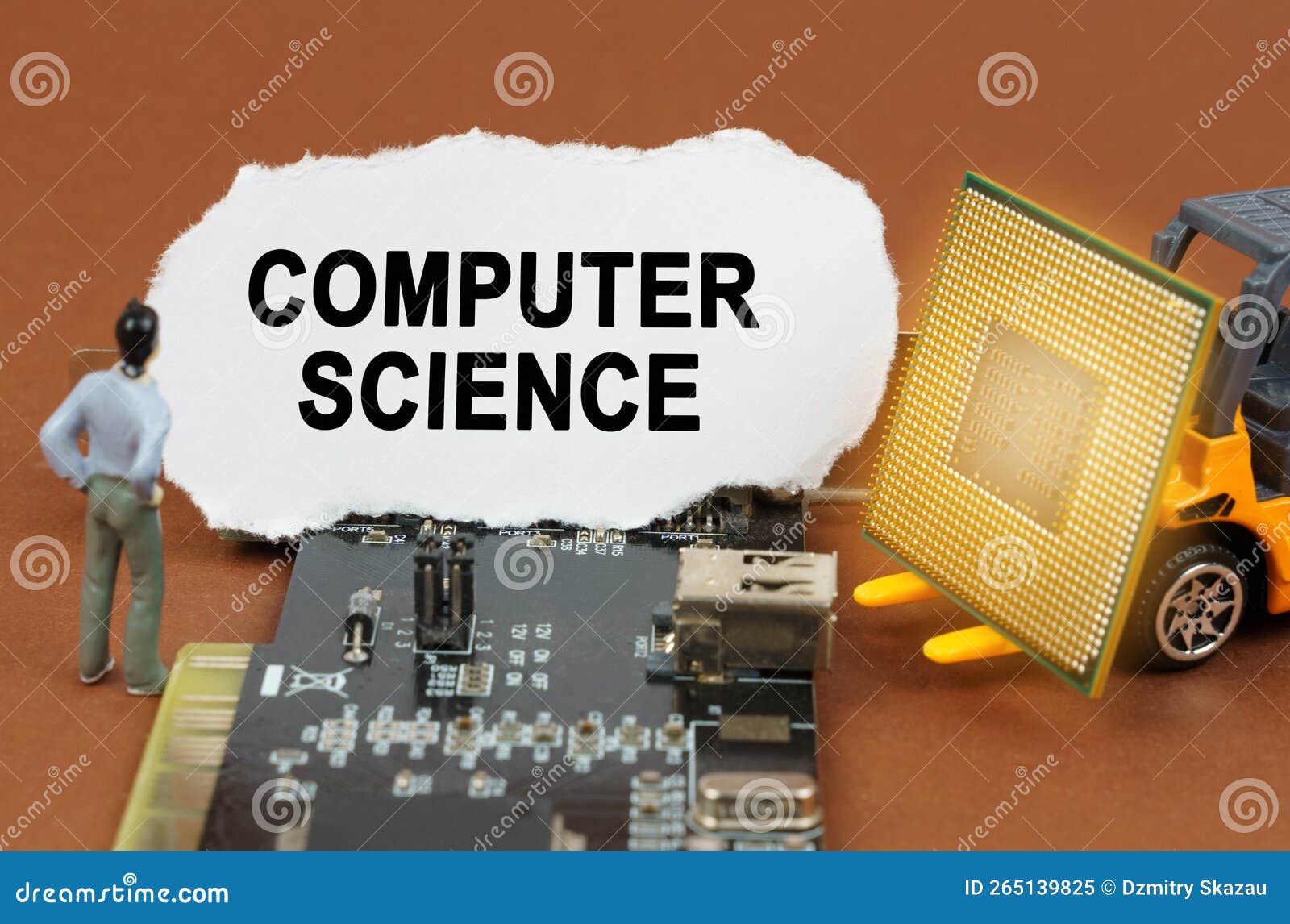 On the Board with Microcircuits Lies a Paper Plate with the Inscription ...