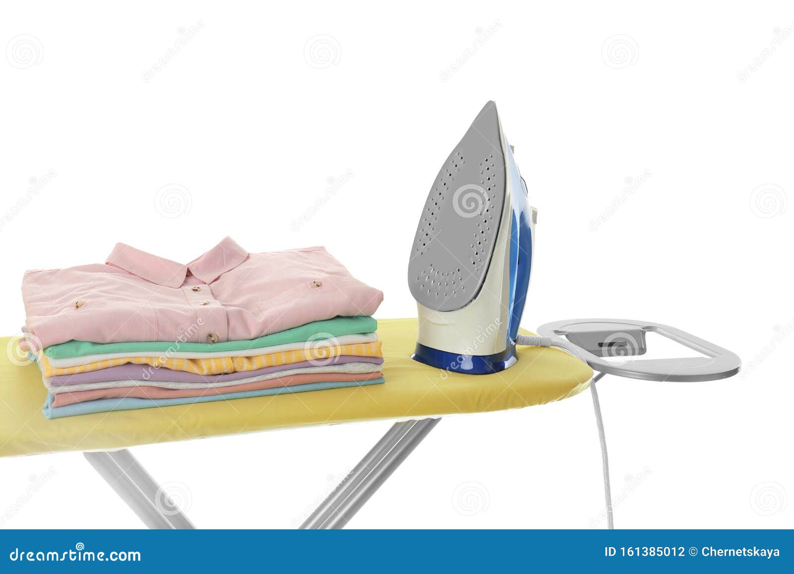 Board with Modern Iron and Clean Laundry Stock Photo - Image of ...