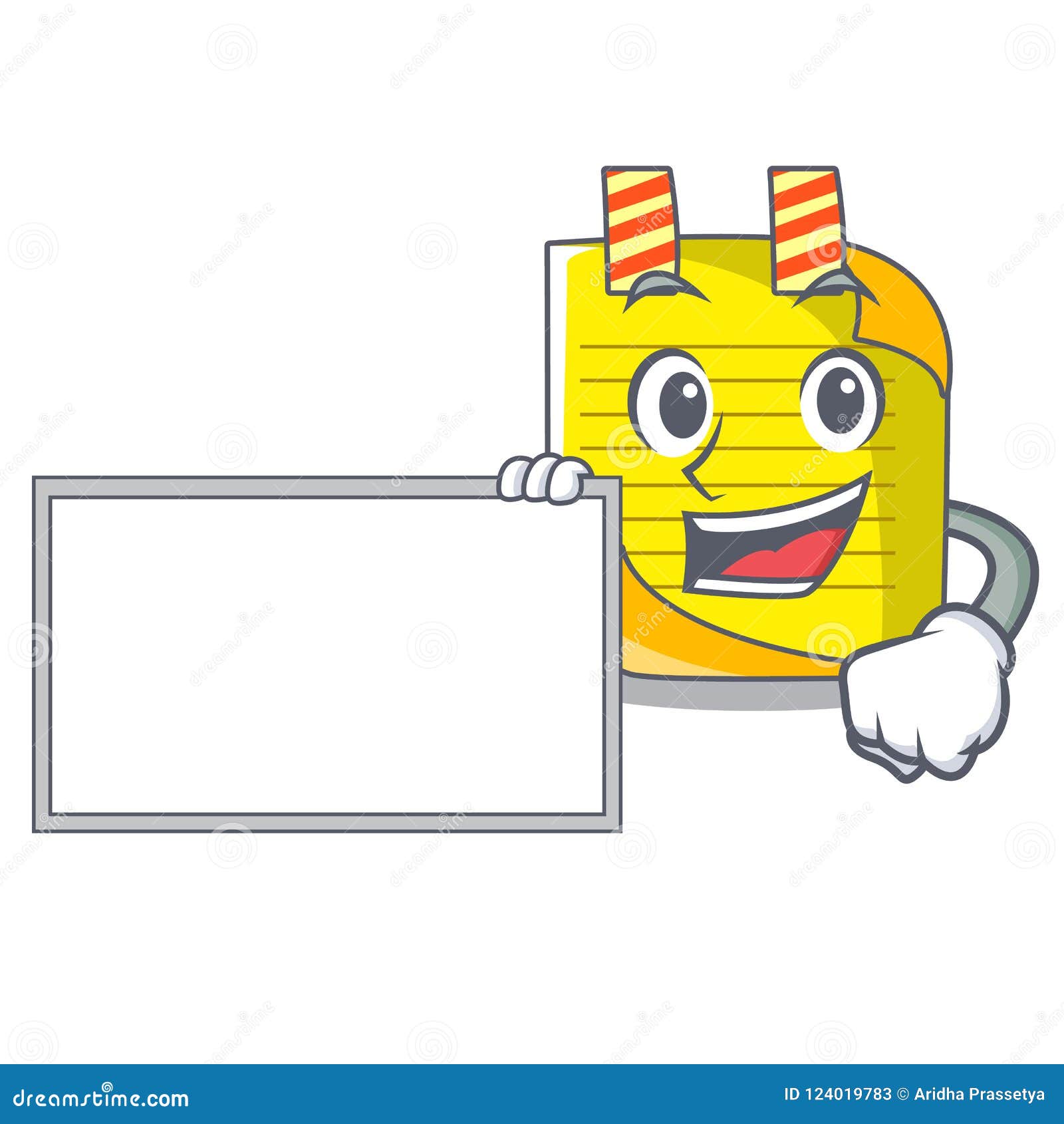 With Board Note Paper Character Cartoon Stock Vector - Illustration of ...