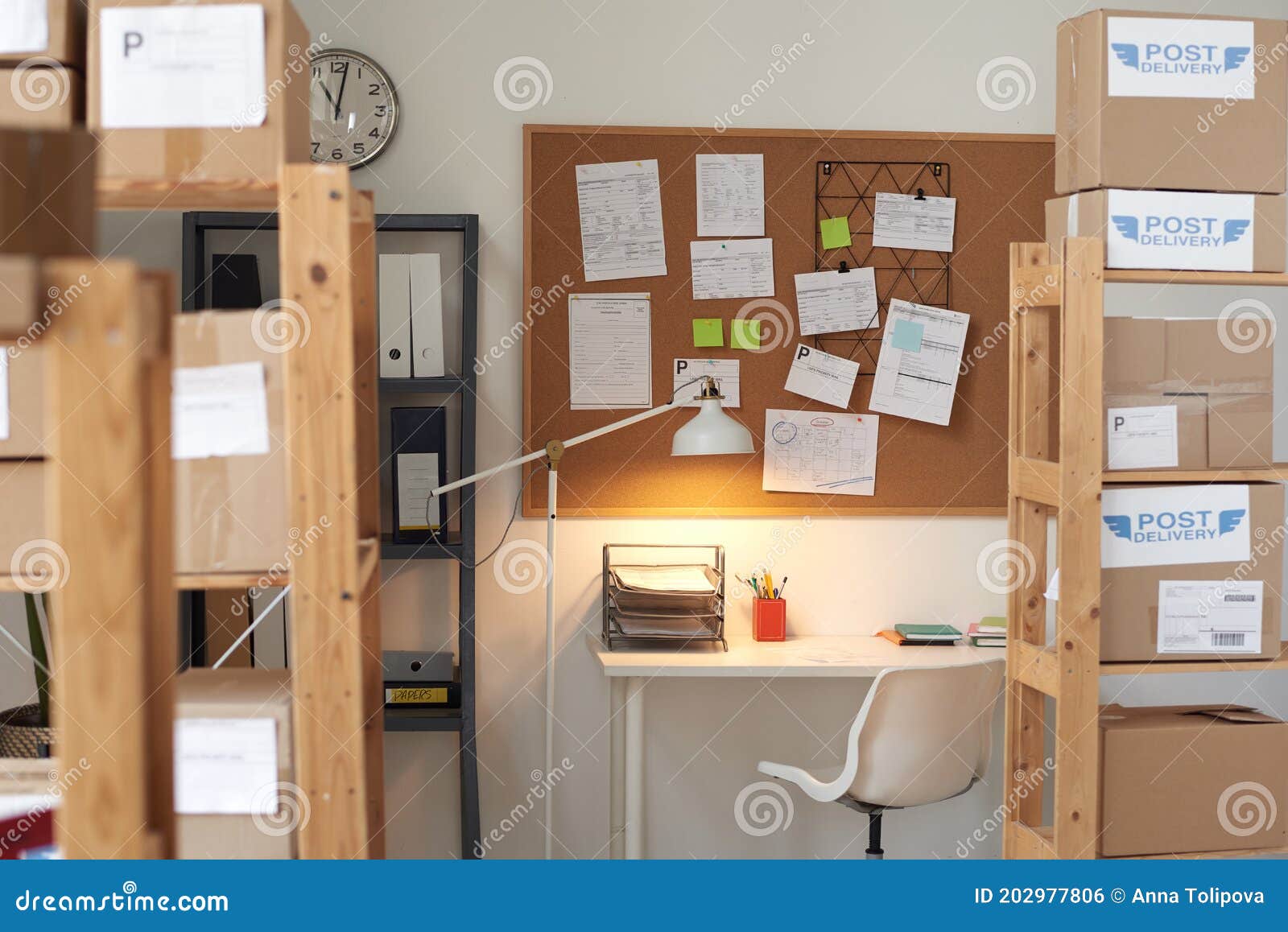 Board with notes at office stock photo. Image of design - 202977806