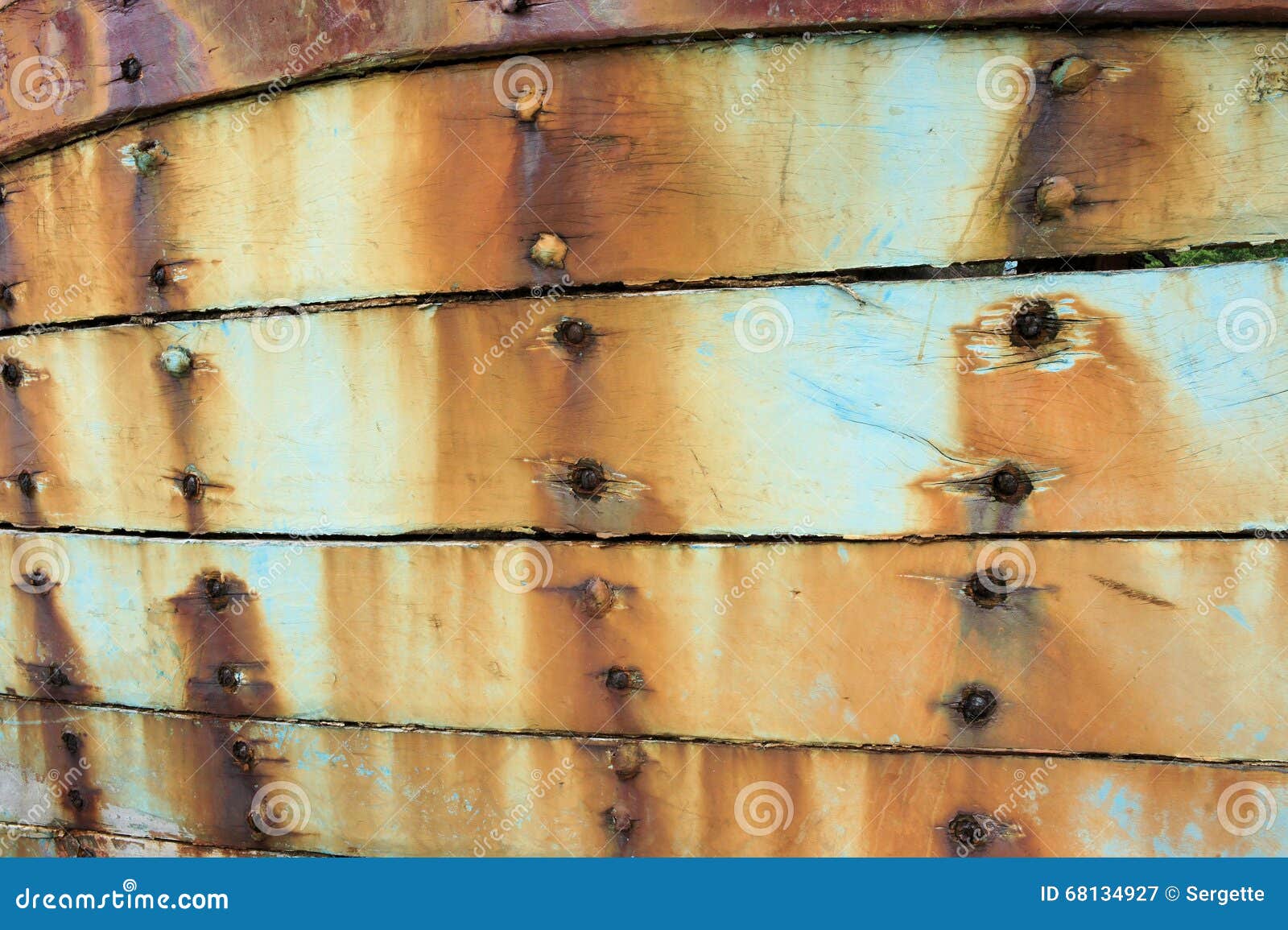 Board an Old Ship. Rusty Nails Stock Image - Image of wooden, detail ...