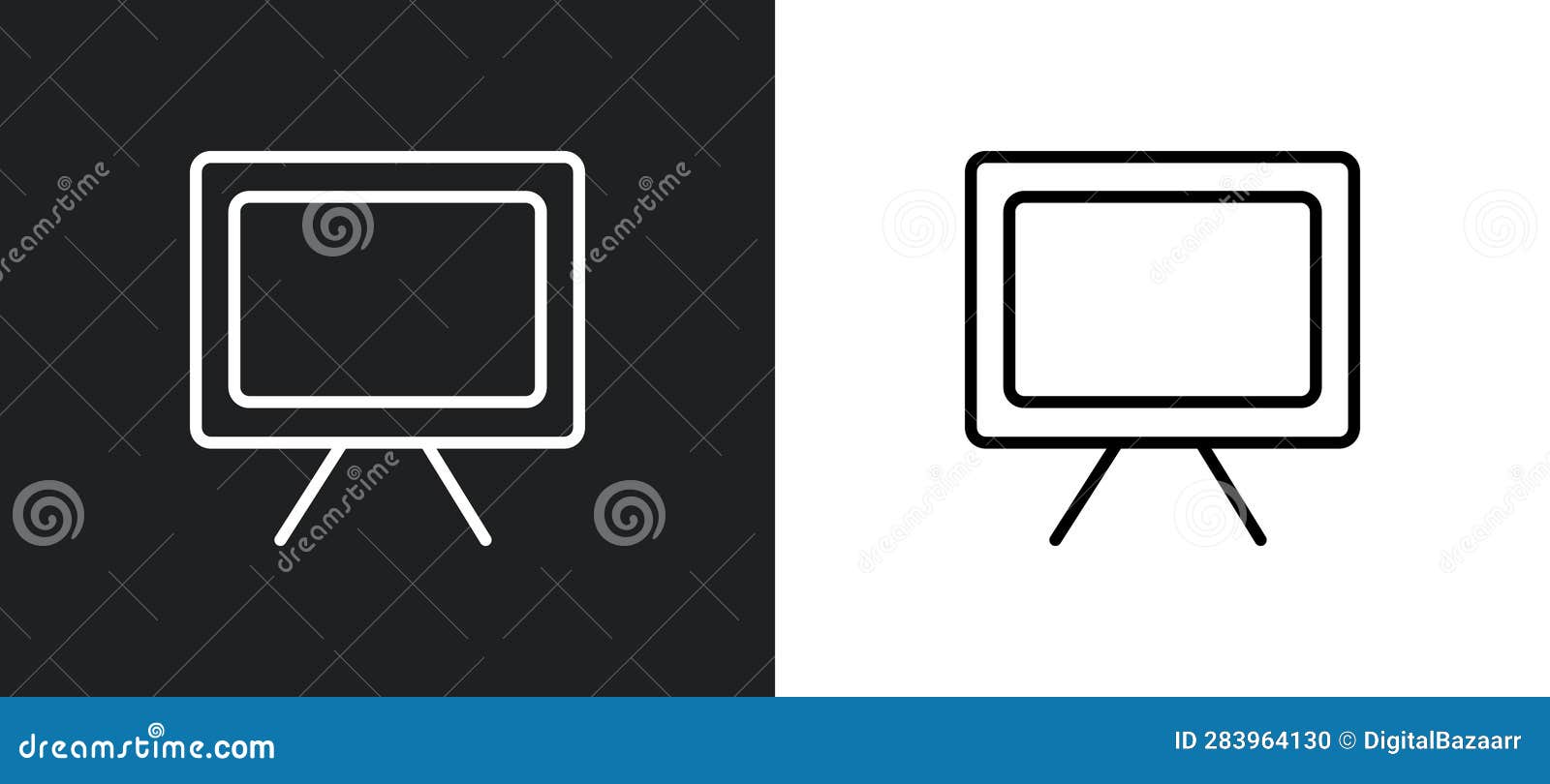 Board Outline Icon in White and Black Colors. Board Flat Vector Icon ...