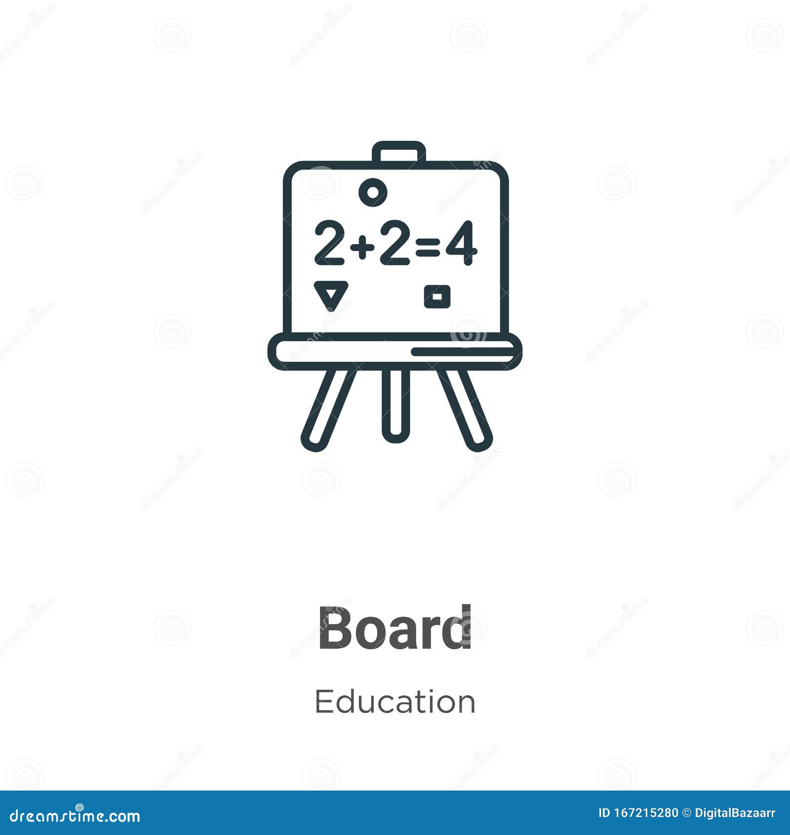 Board Outline Vector Icon. Thin Line Black Board Icon, Flat Vector ...