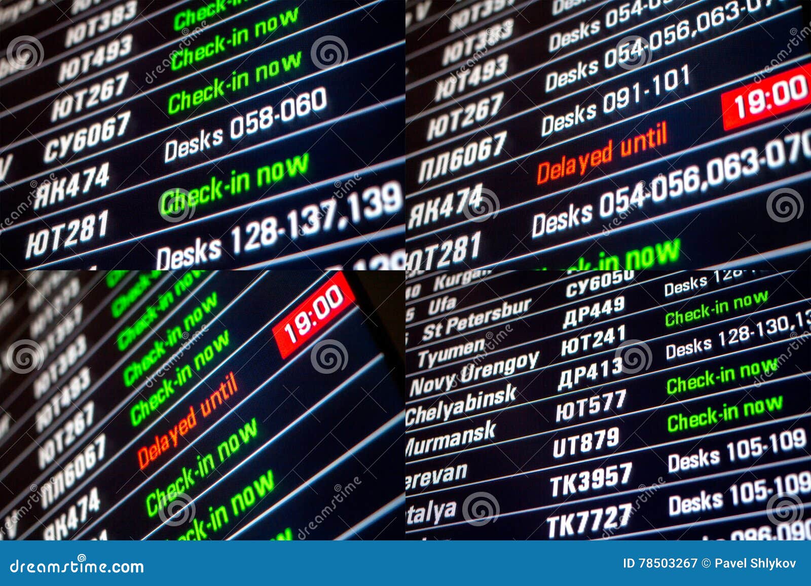 Board Panel with Flight Delayed Stock Image - Image of international ...