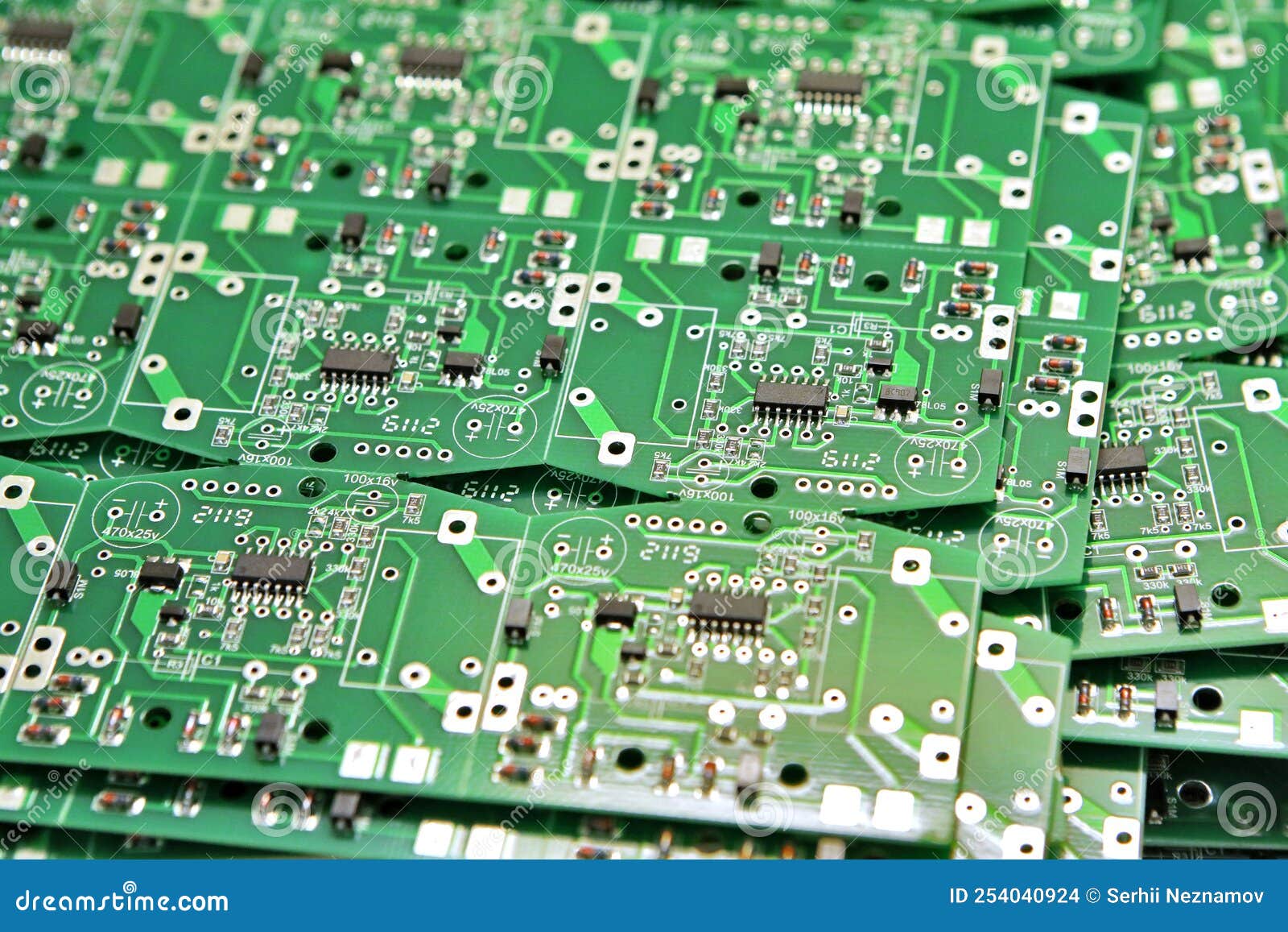 Board with Parts and Microcircuits. Detail of a High-tech Electrical ...