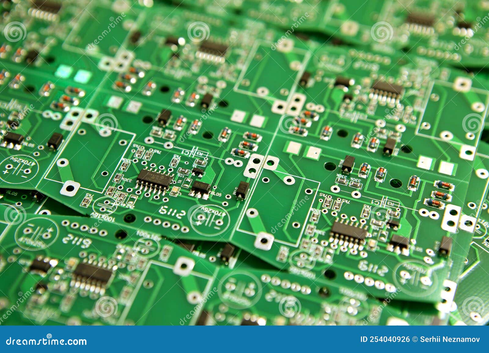 Board with Parts and Microcircuits. Detail of a High-tech Electrical ...