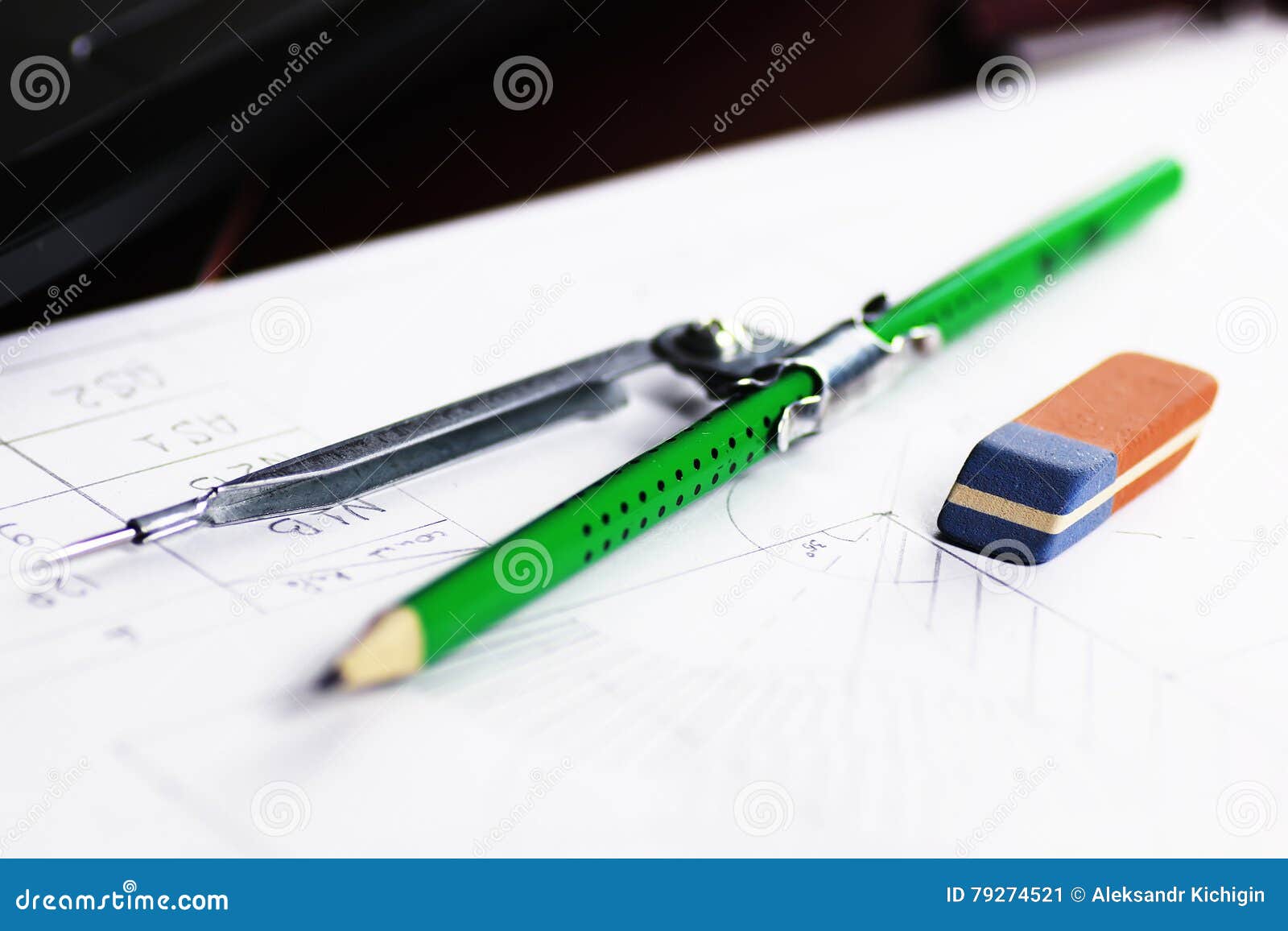 Board pencil divider stock image. Image of civil, blueprint - 79274521