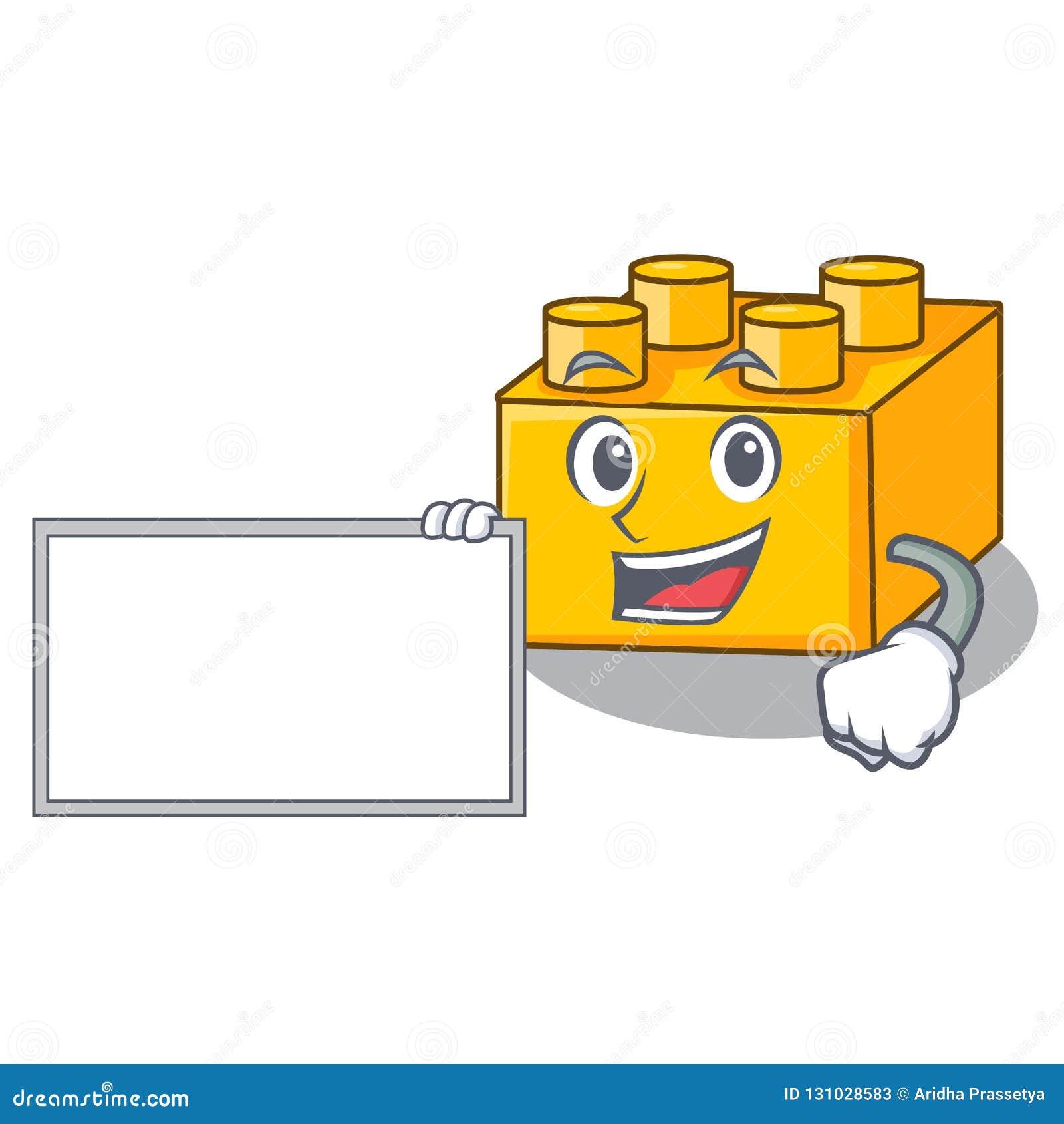 With Board Plastic Building Blocks Cartoon on Toy Stock Vector ...