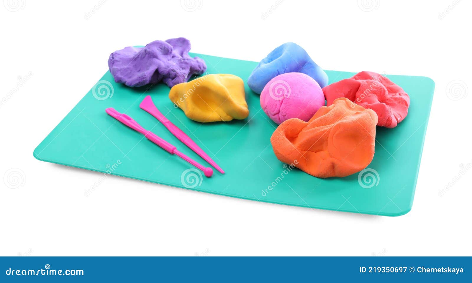 Board with Plasticine and Tools on White Background Stock Image - Image ...