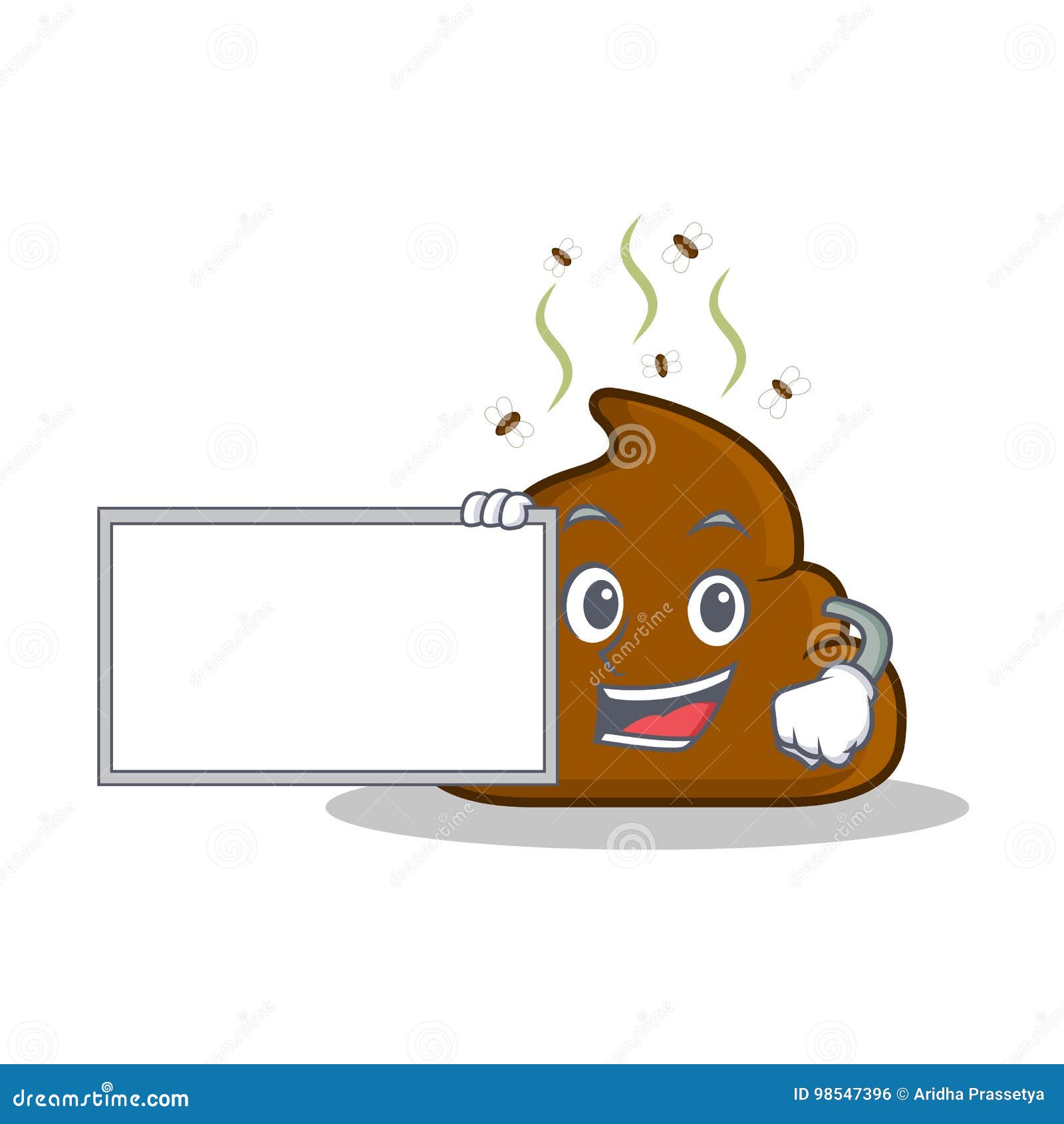 With Board Poop Emoticon Character Cartoon Stock Vector - Illustration ...