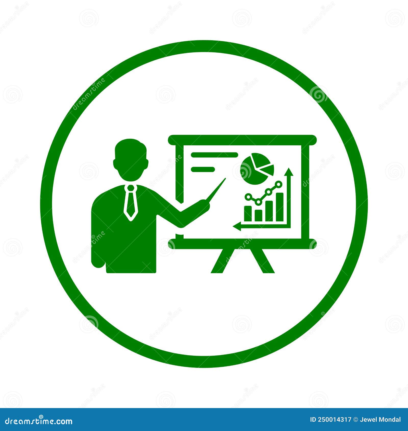 Board, Presentation, Icon. Green Vector Design Stock Illustration ...