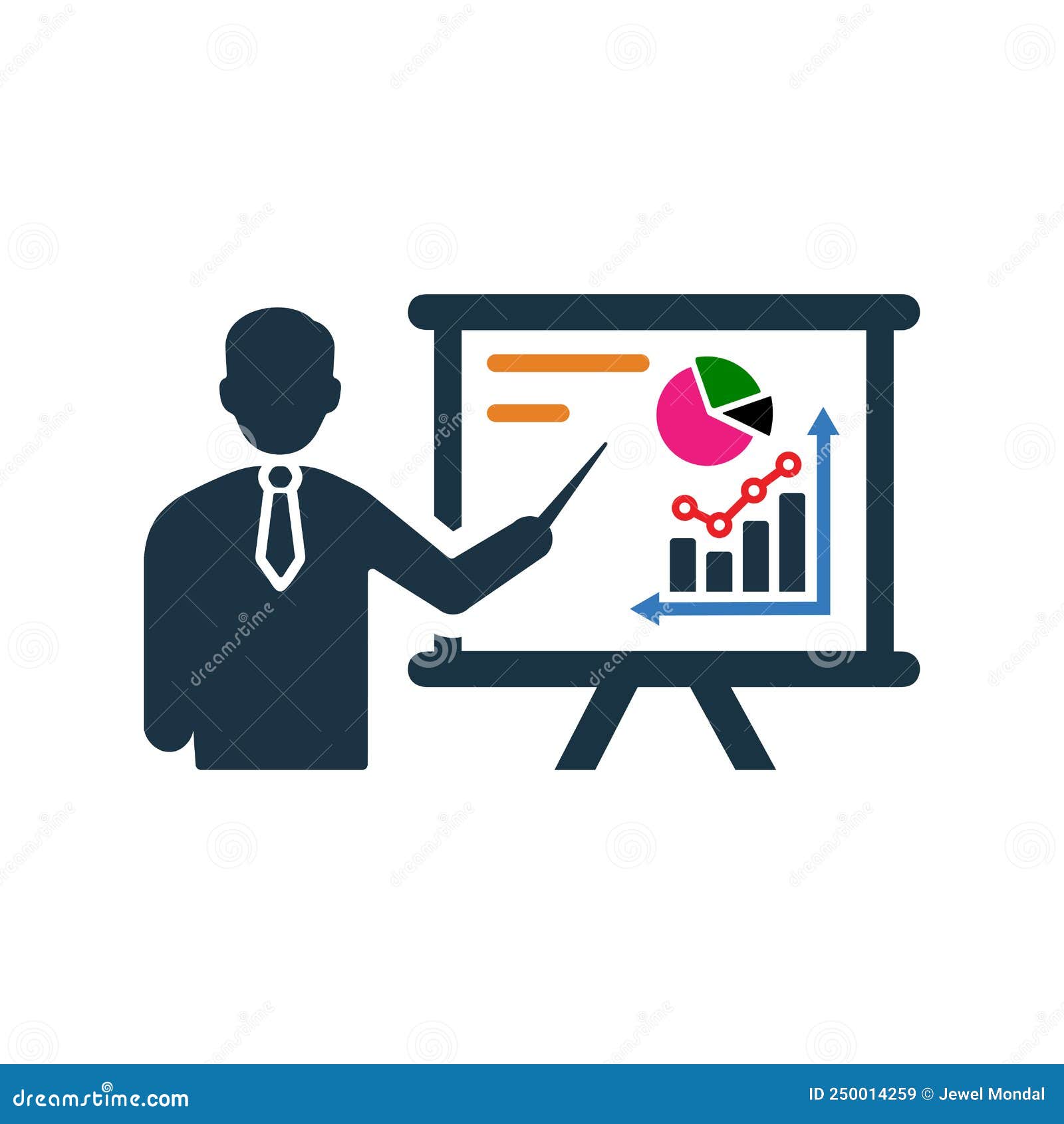 Board, Presentation, Icon. Simple Vector Design Stock Illustration ...
