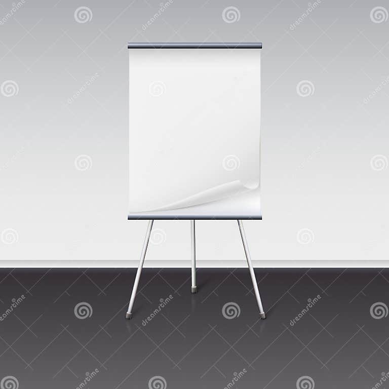 Board for Presentations with Sheet of Paper Stand Stock Vector ...