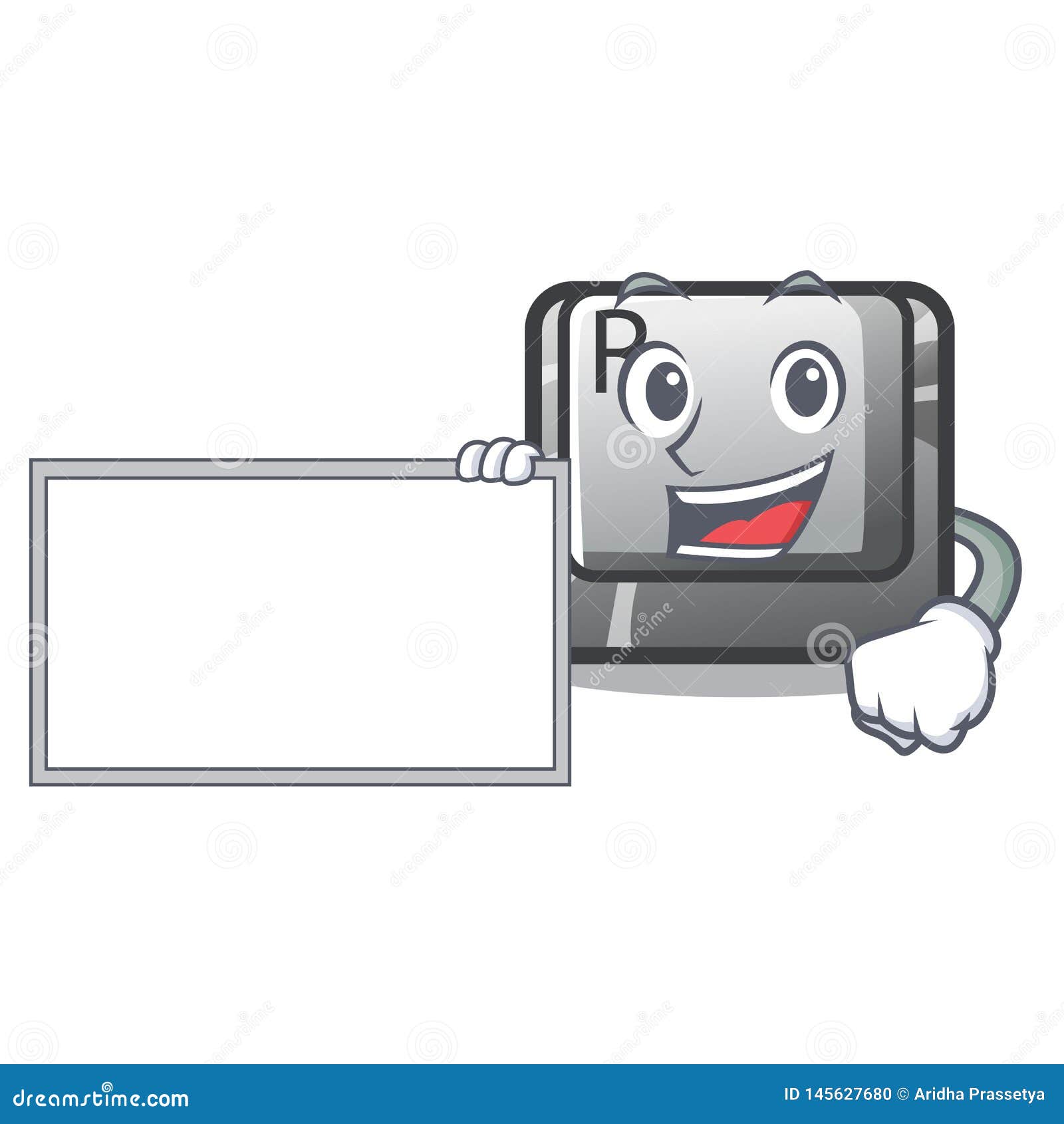 With Board R Button Installed on Cartoon Keyboard Stock Vector ...