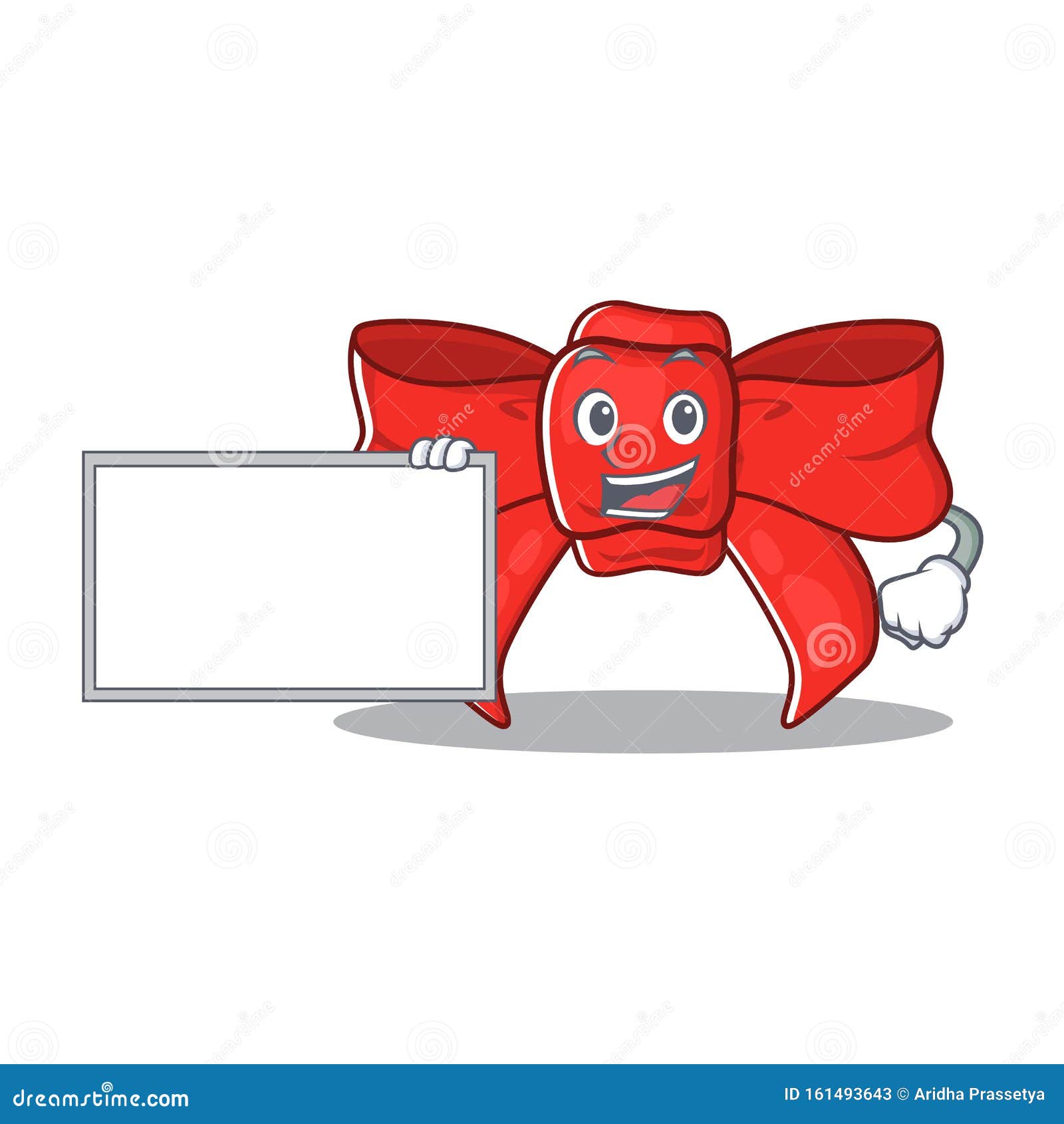 With Board Red Ribbon Bow on the Cartoon Stock Vector - Illustration of ...