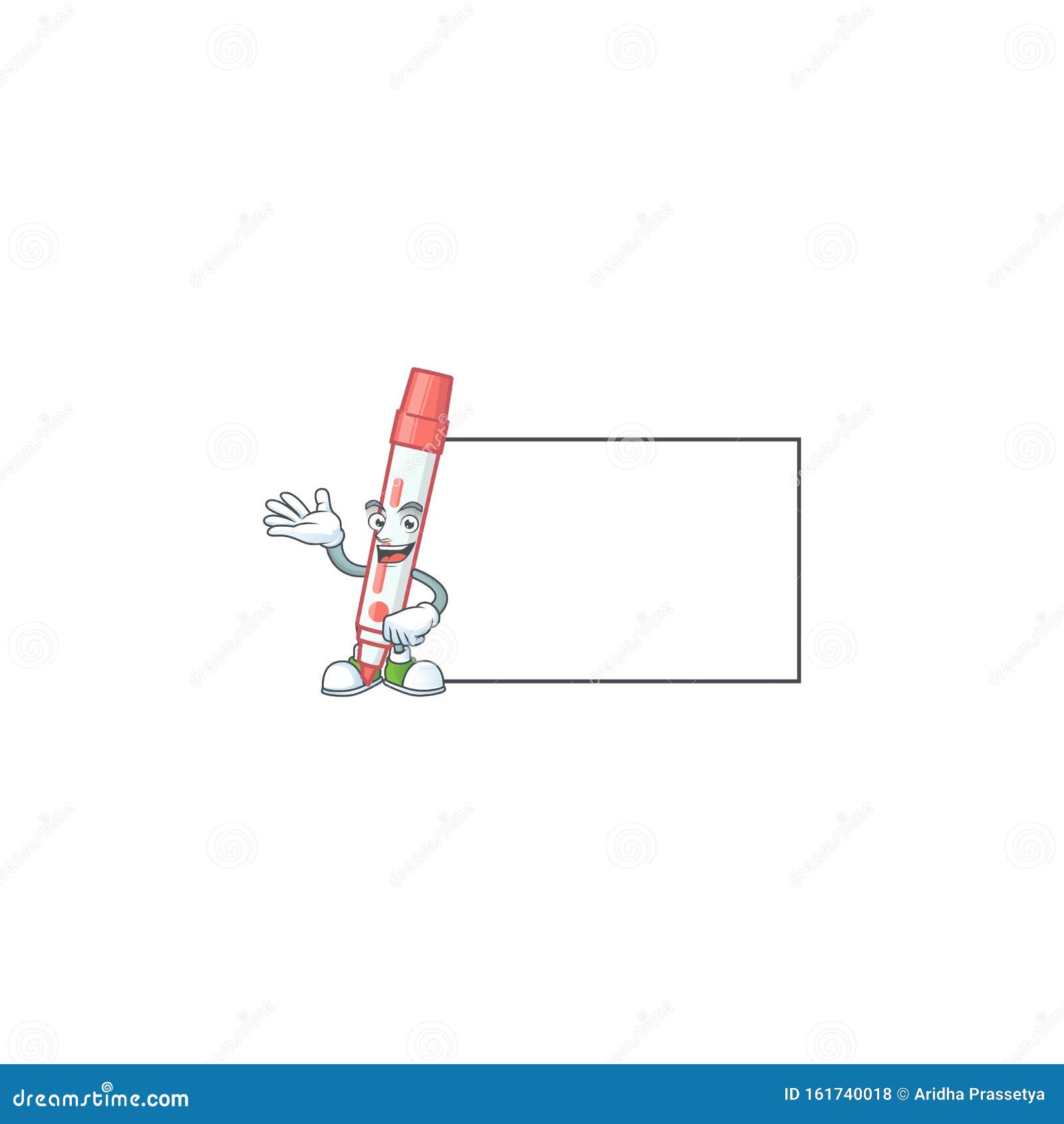 With Board Red White Board Marker in Cartoon Stock Vector ...
