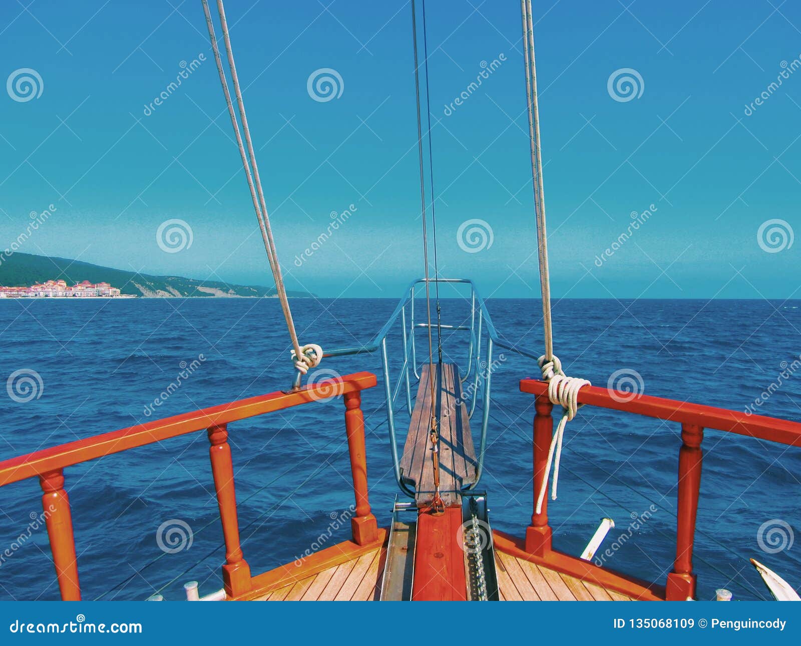 On the board of the ship stock image. Image of sail - 135068109