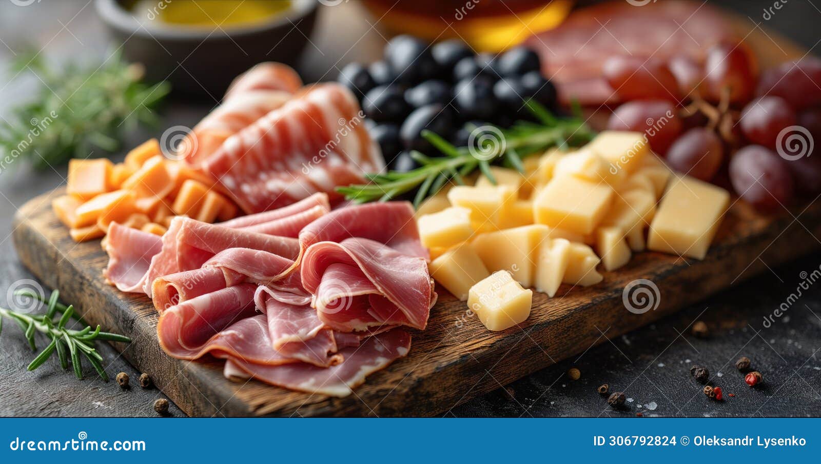 Board with Sliced Cheese and Jamon Stock Illustration - Illustration of ...