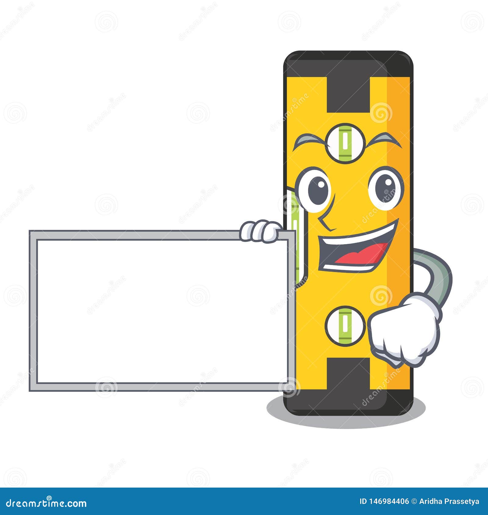 With Board Spirit Level Isolated in the Cartoon Stock Vector ...