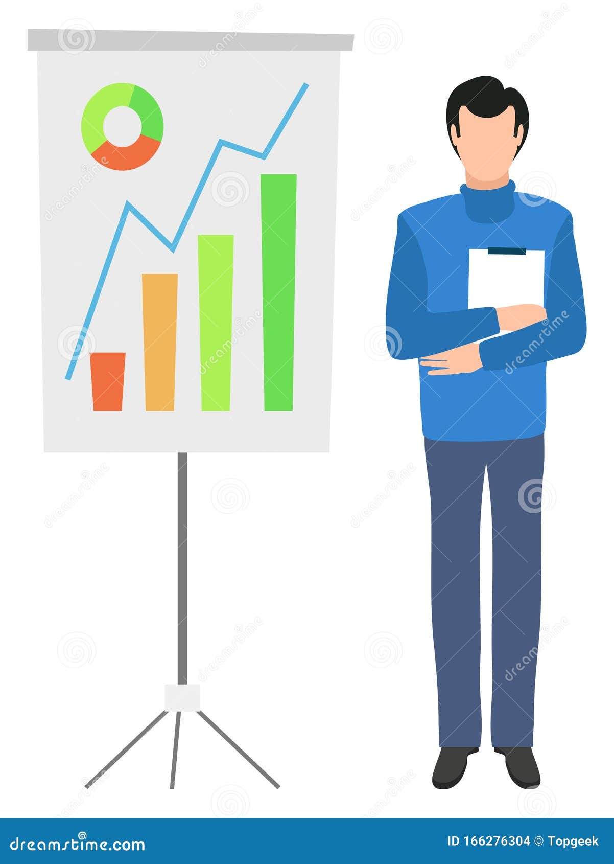 Board, Statistical Data Information, Color Graphs Stock Vector ...