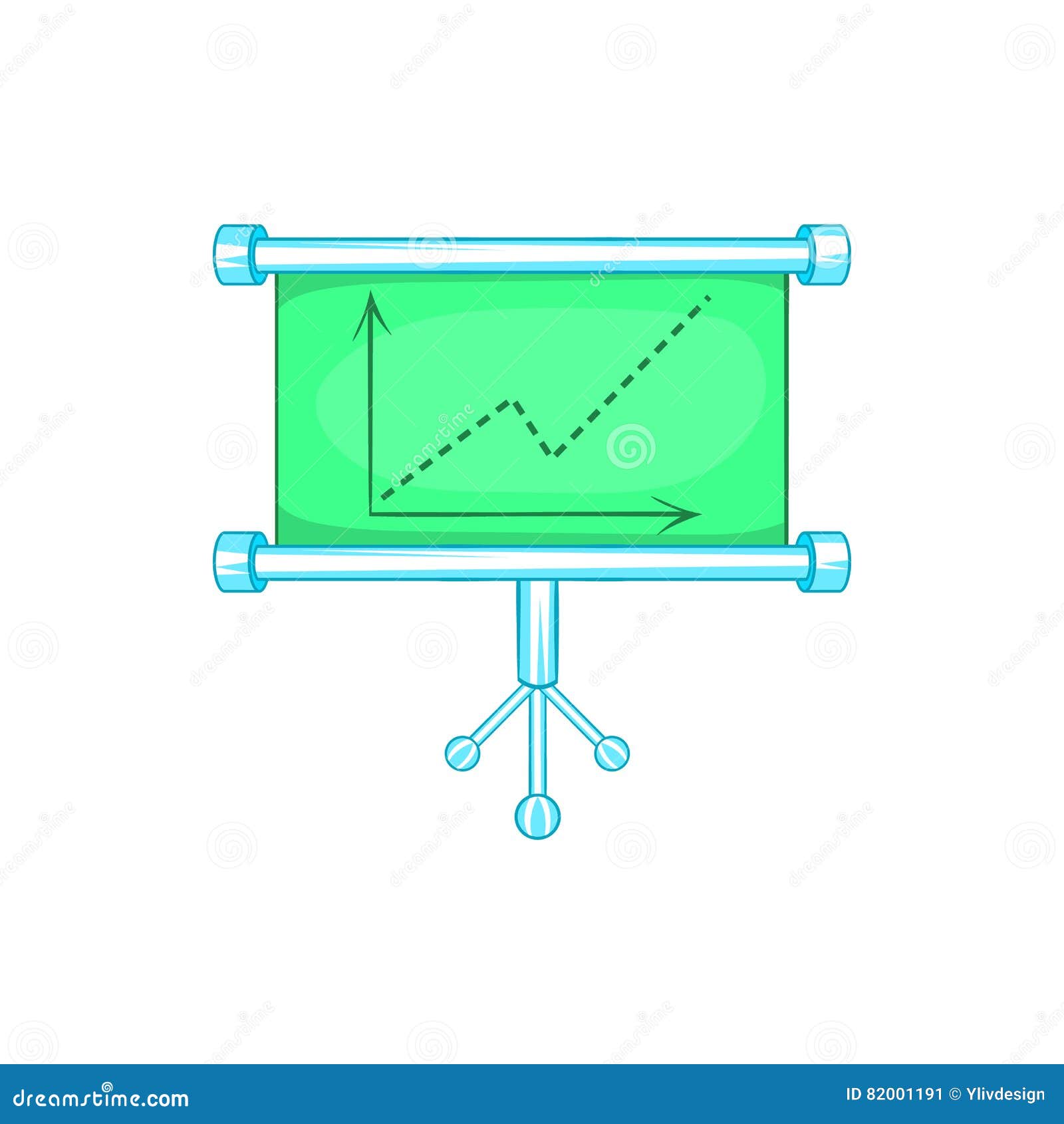 Board with Statistics Icon, Cartoon Style Stock Vector - Illustration ...