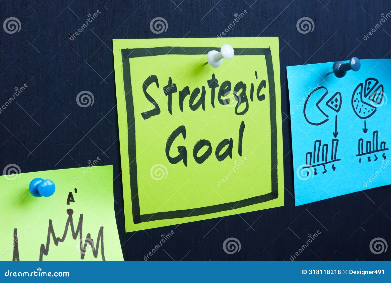 Board with a Sticker Strategic Goal Pinned on it Stock Photo - Image of ...