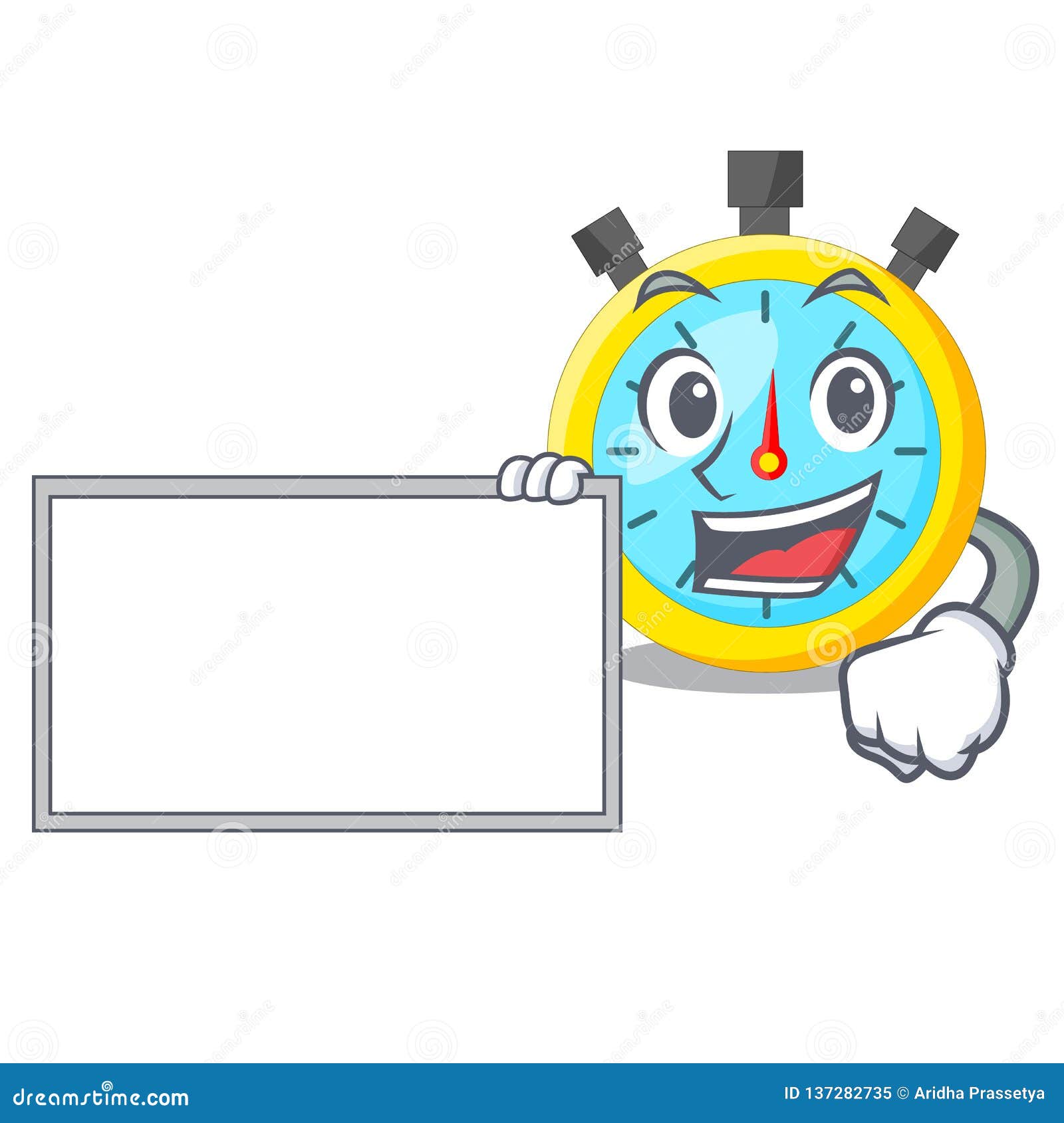 With Board Stopwatch in the Cartoon Shape Funny Stock Vector ...