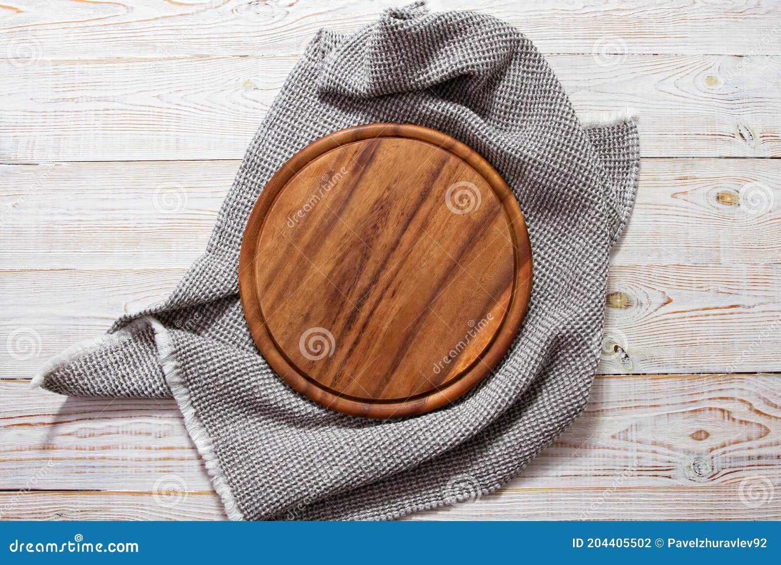 Board Table Covered with Tablecloth - Top View Stock Photo - Image of ...