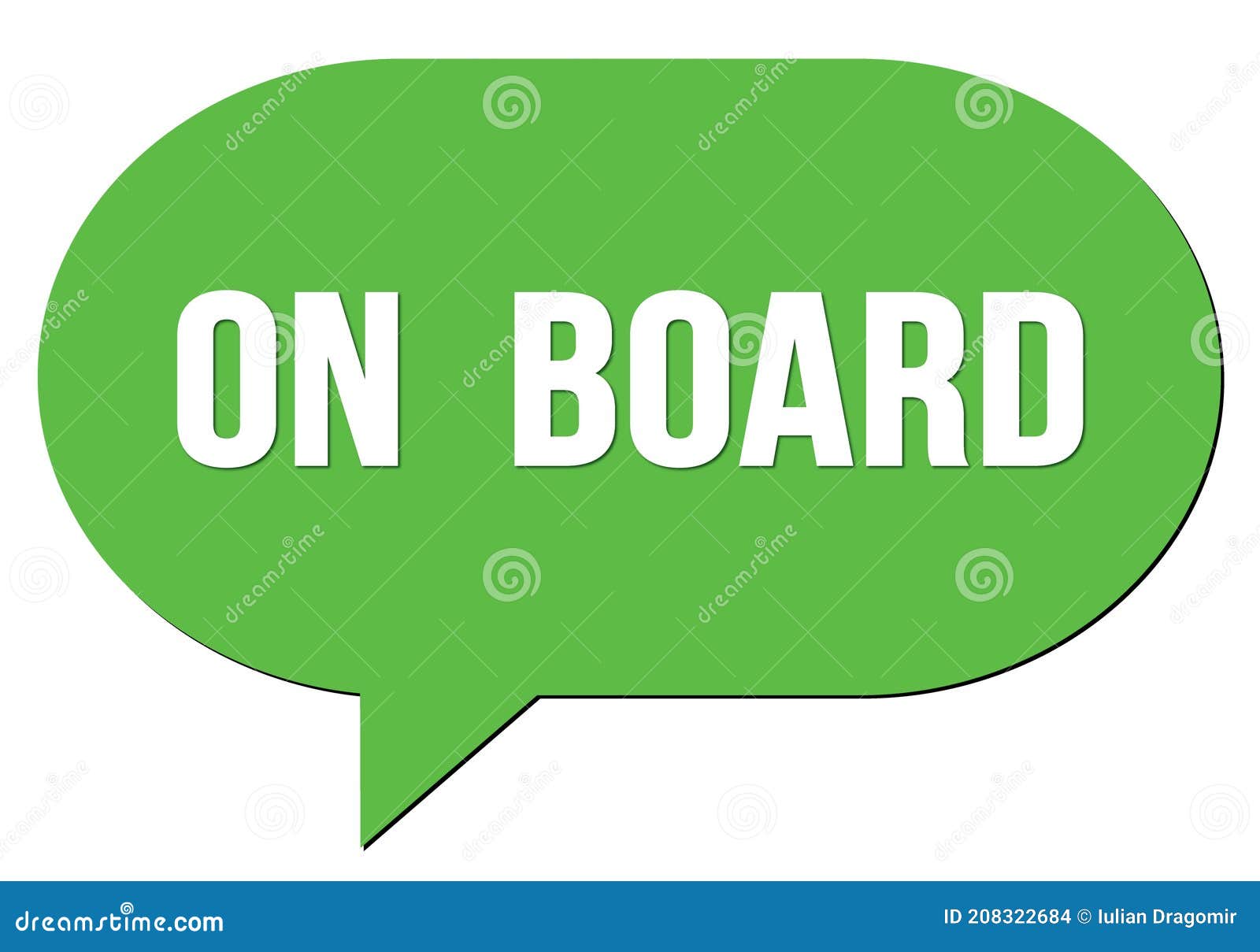 On BOARD Text Written in a Green Speech Bubble Stock Illustration ...